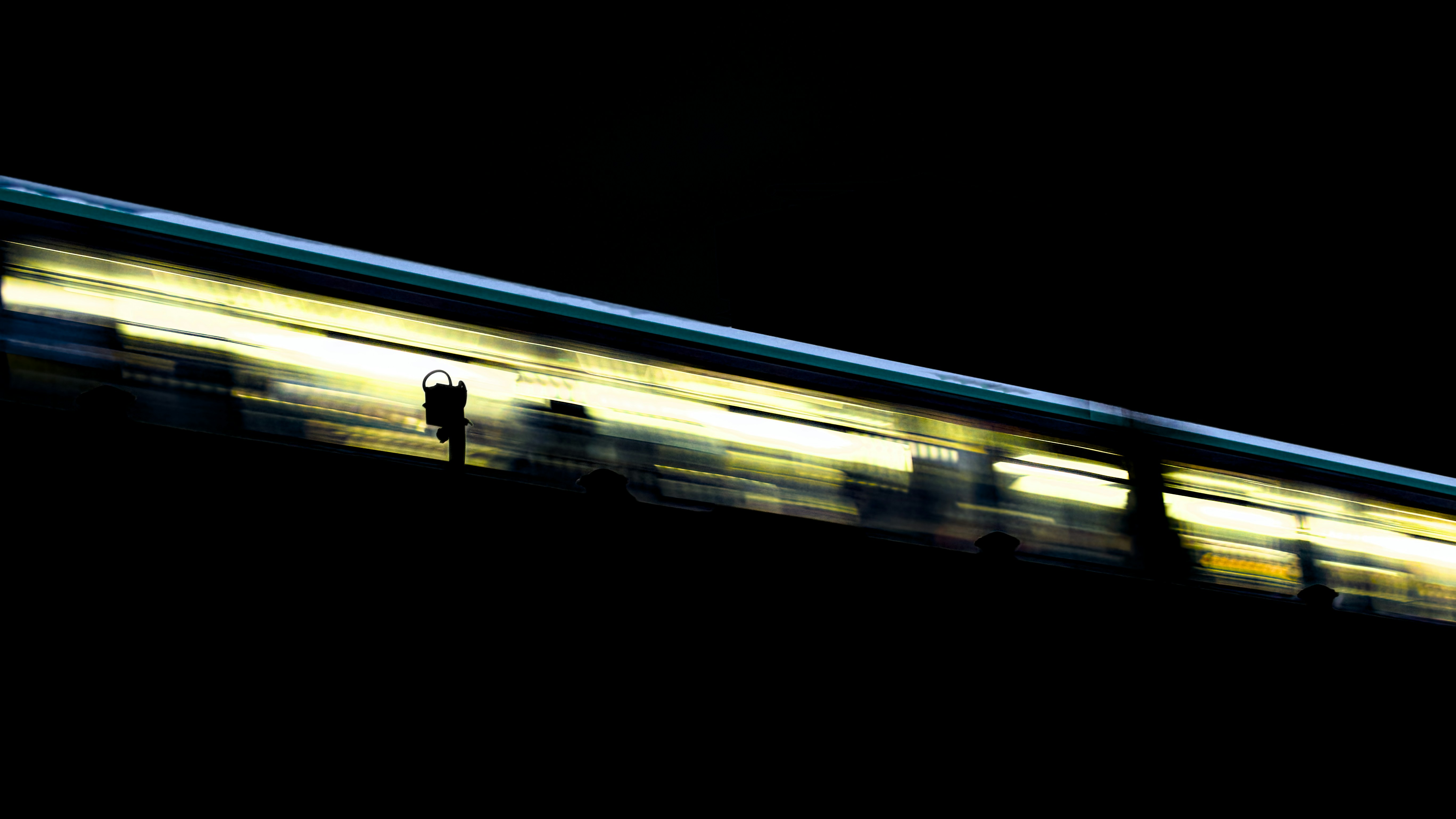 A blurry photo of a train passing by at night photo – Free Paris Image ...