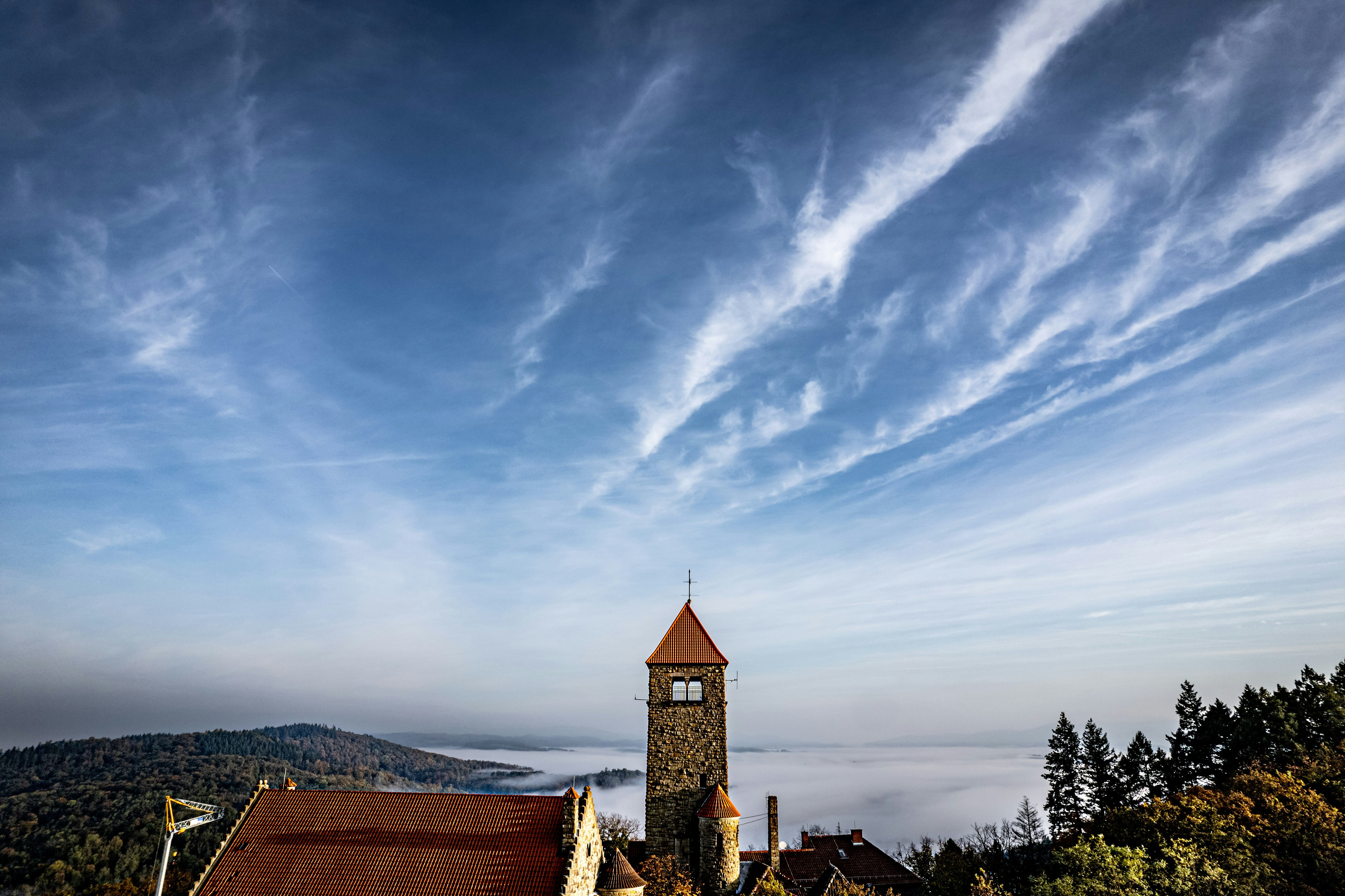 Cloud-veiled Valley Beneath the Cheery Clocktower