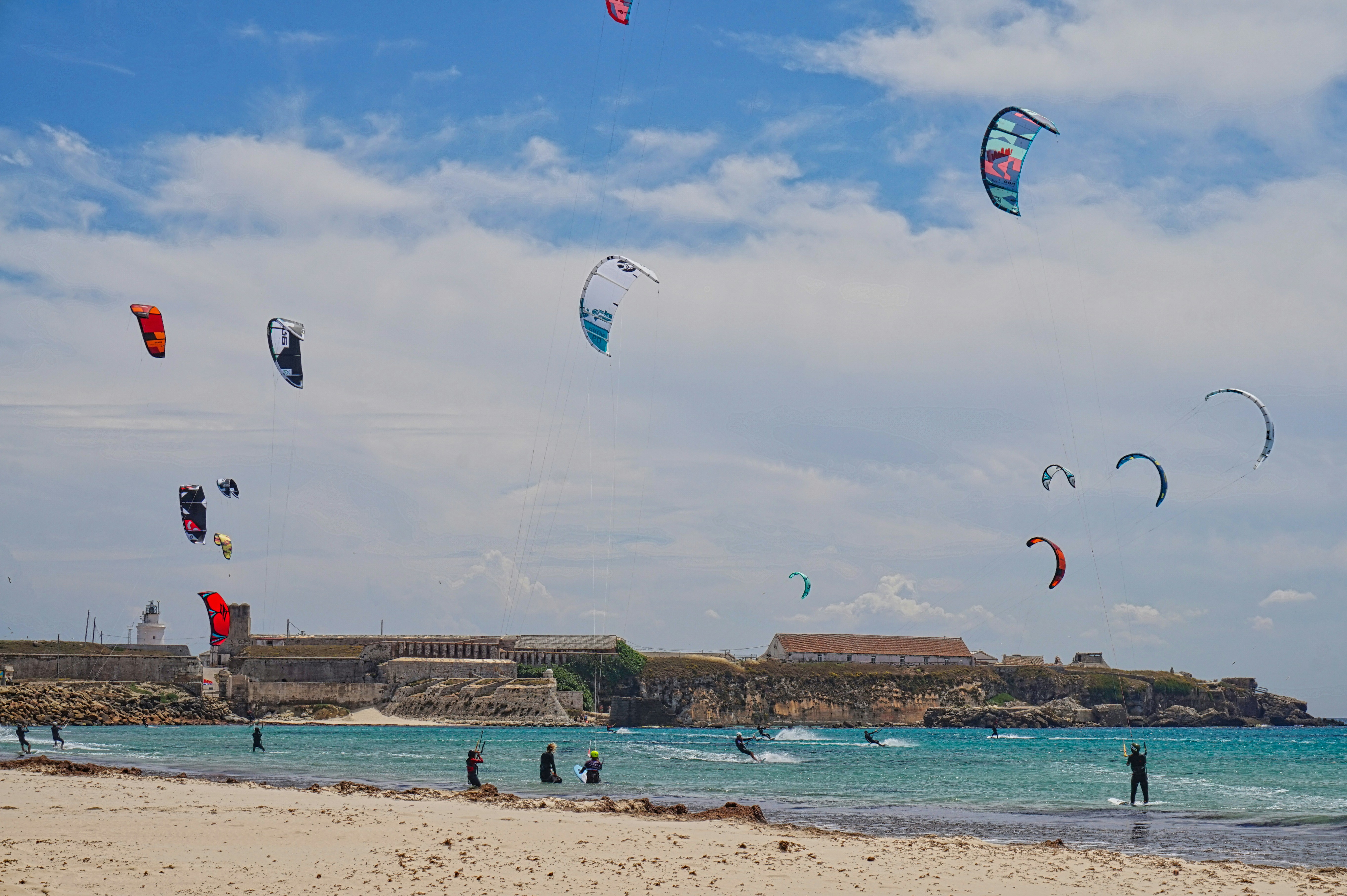 Kites on the Wind Over a Coastal Fort