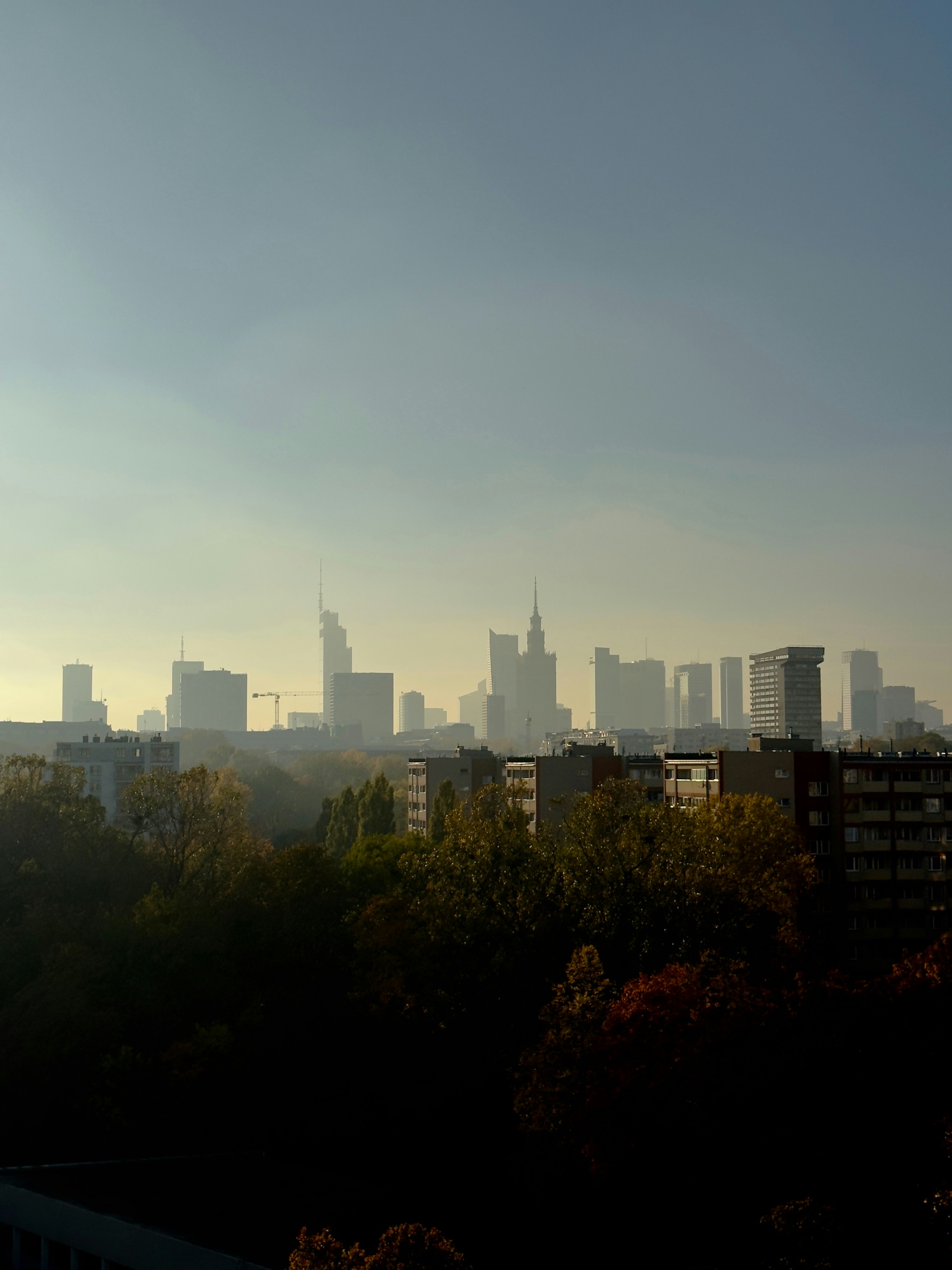 Dawn Veil Over a Slumbering Skyline: City Silhouettes in Morning Haze