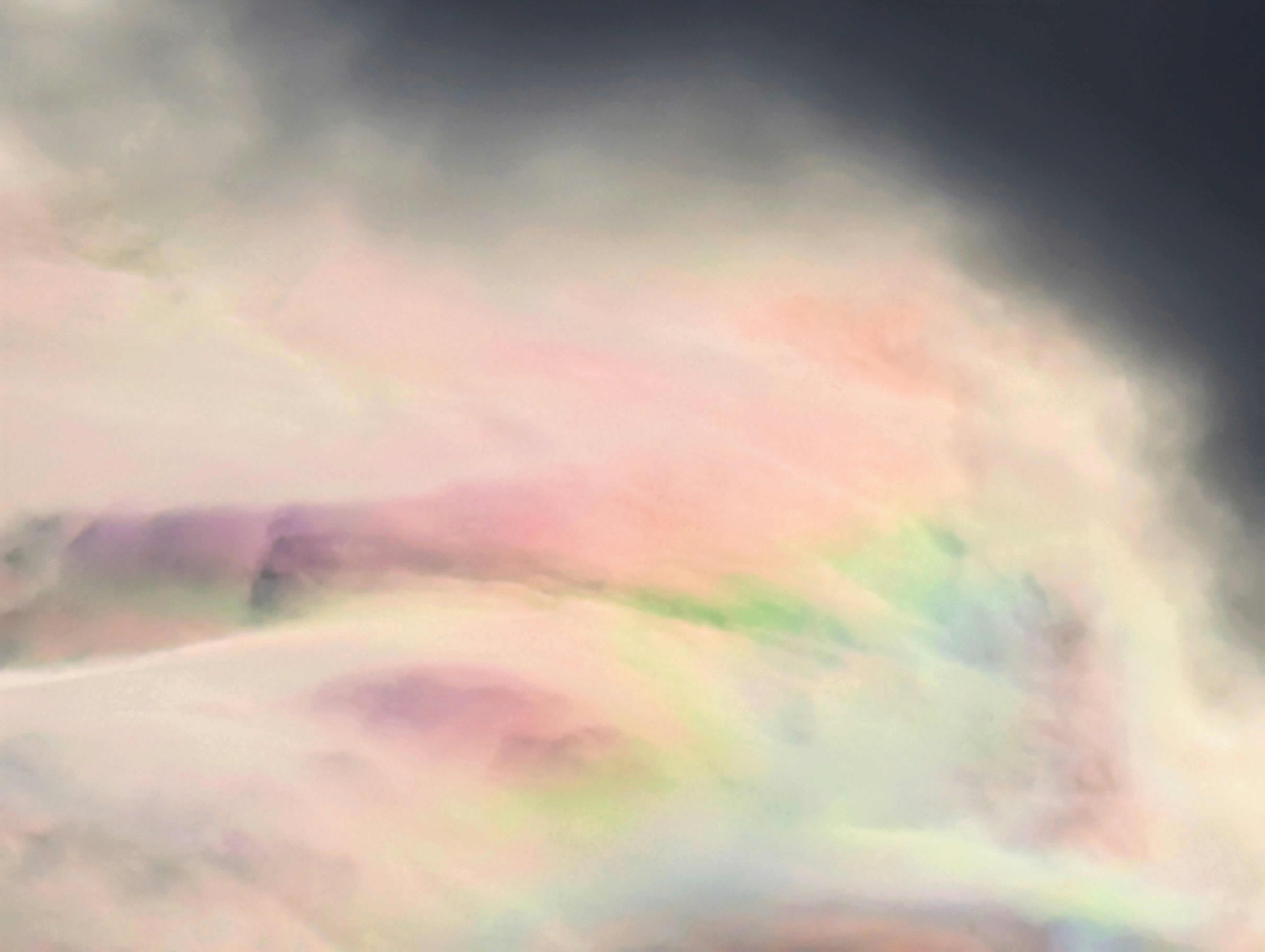 Prismatic Cloudscape: Soft Rainbow Veil in a Misty SkyNick Nice