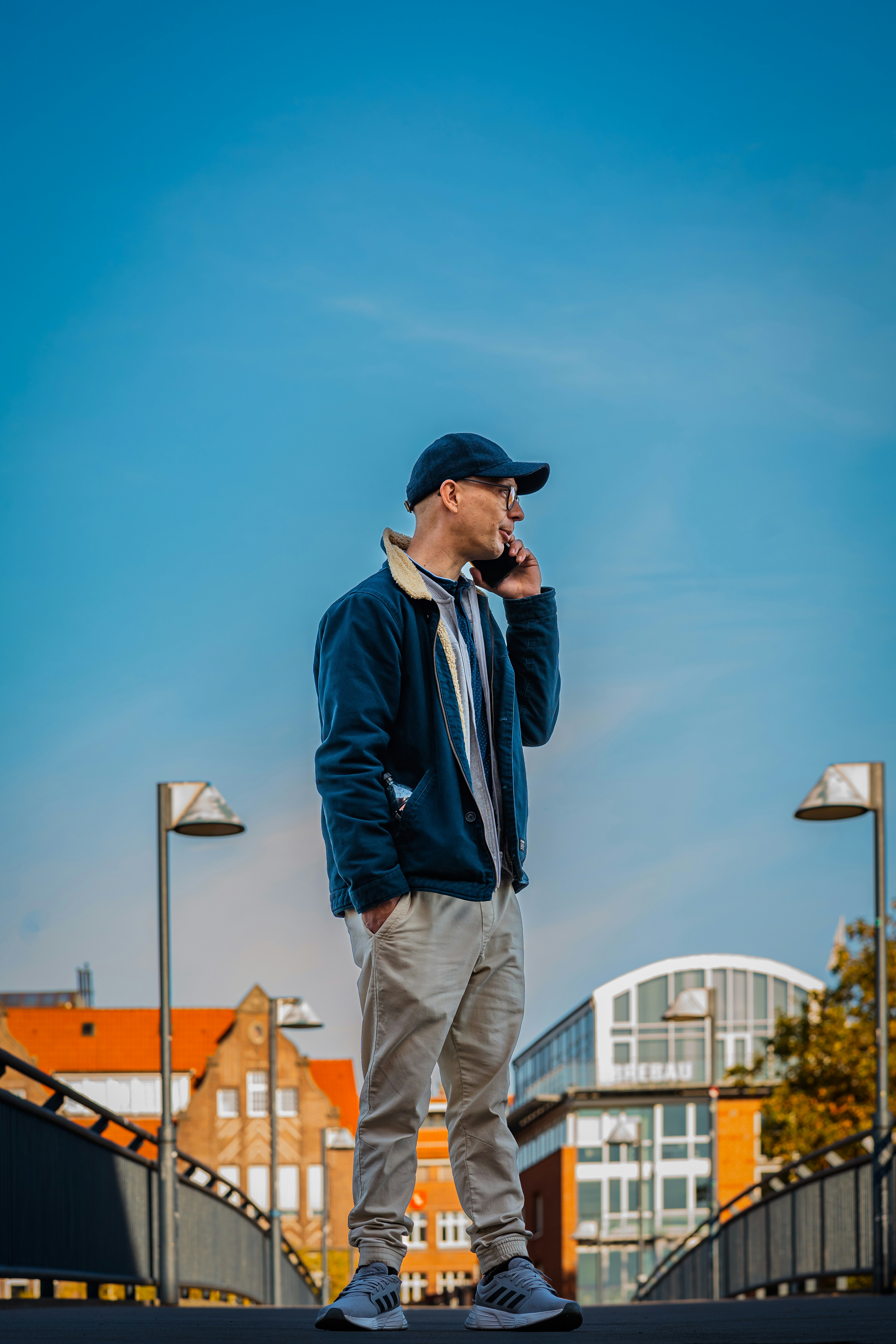 Urban Solitude: A Moment on the Bridge