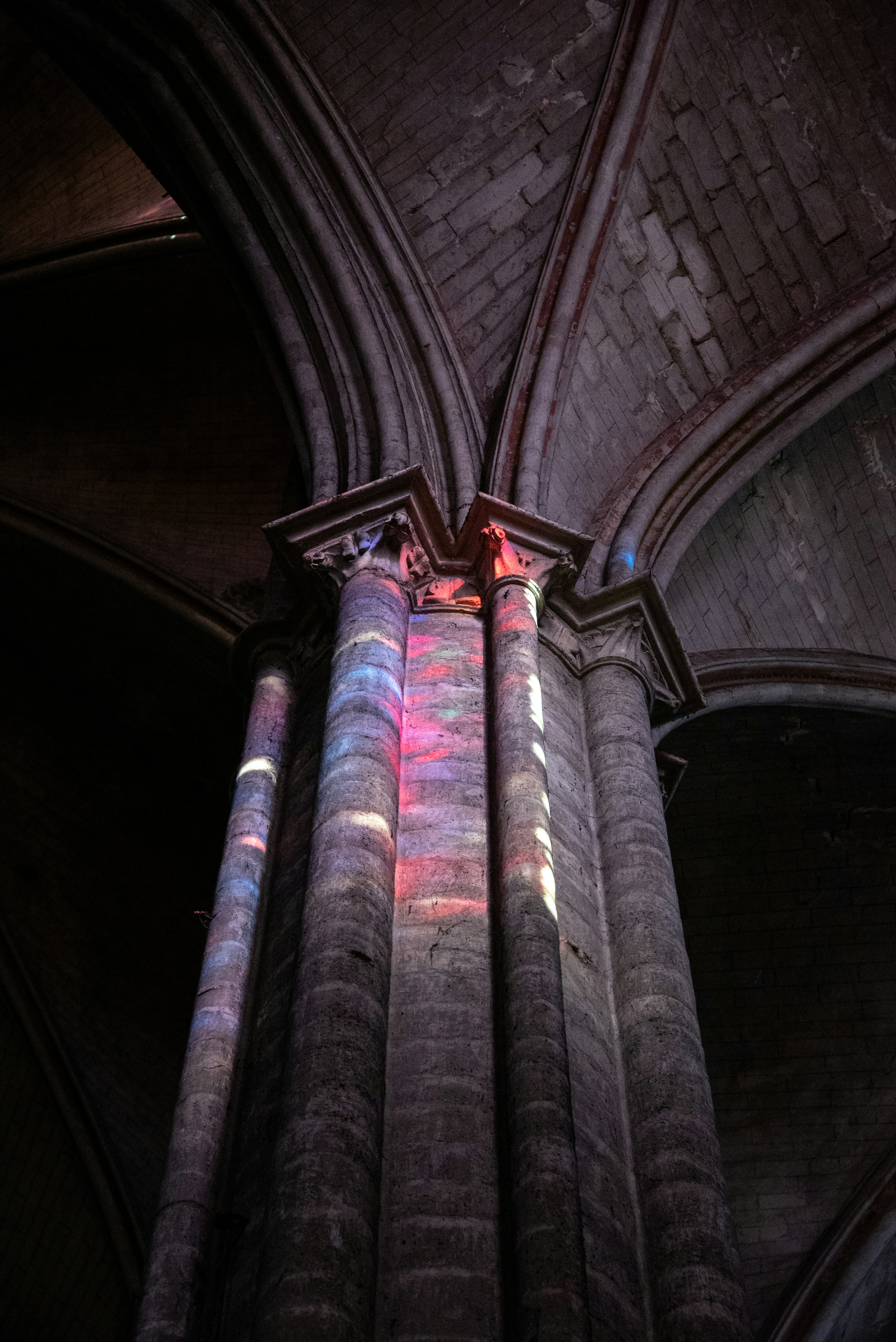 Cathedral Columns: Dusk Light Tracing the Stone Ribbing