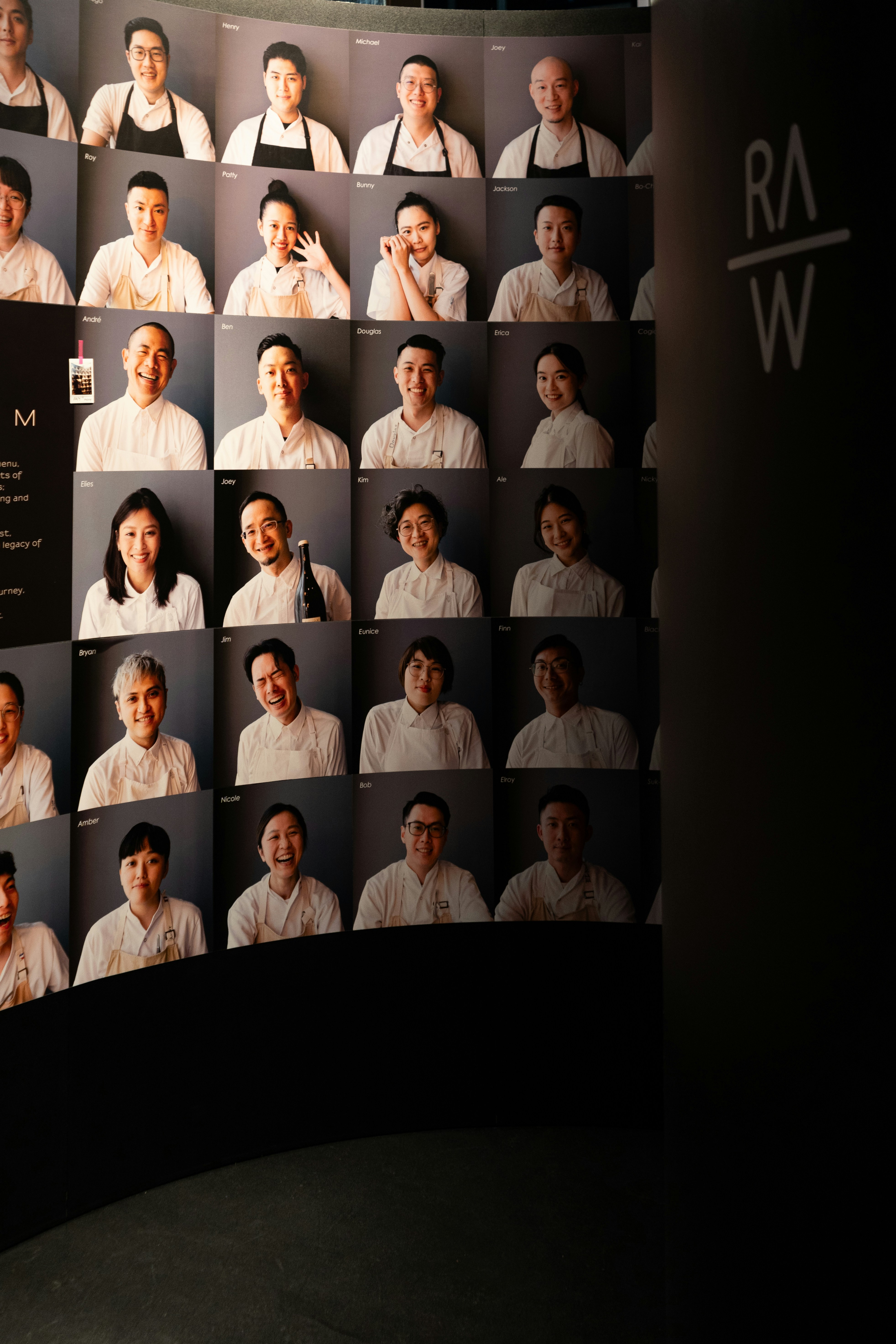 A wall with a bunch of pictures of chefs on it photo – Free Man Image ...