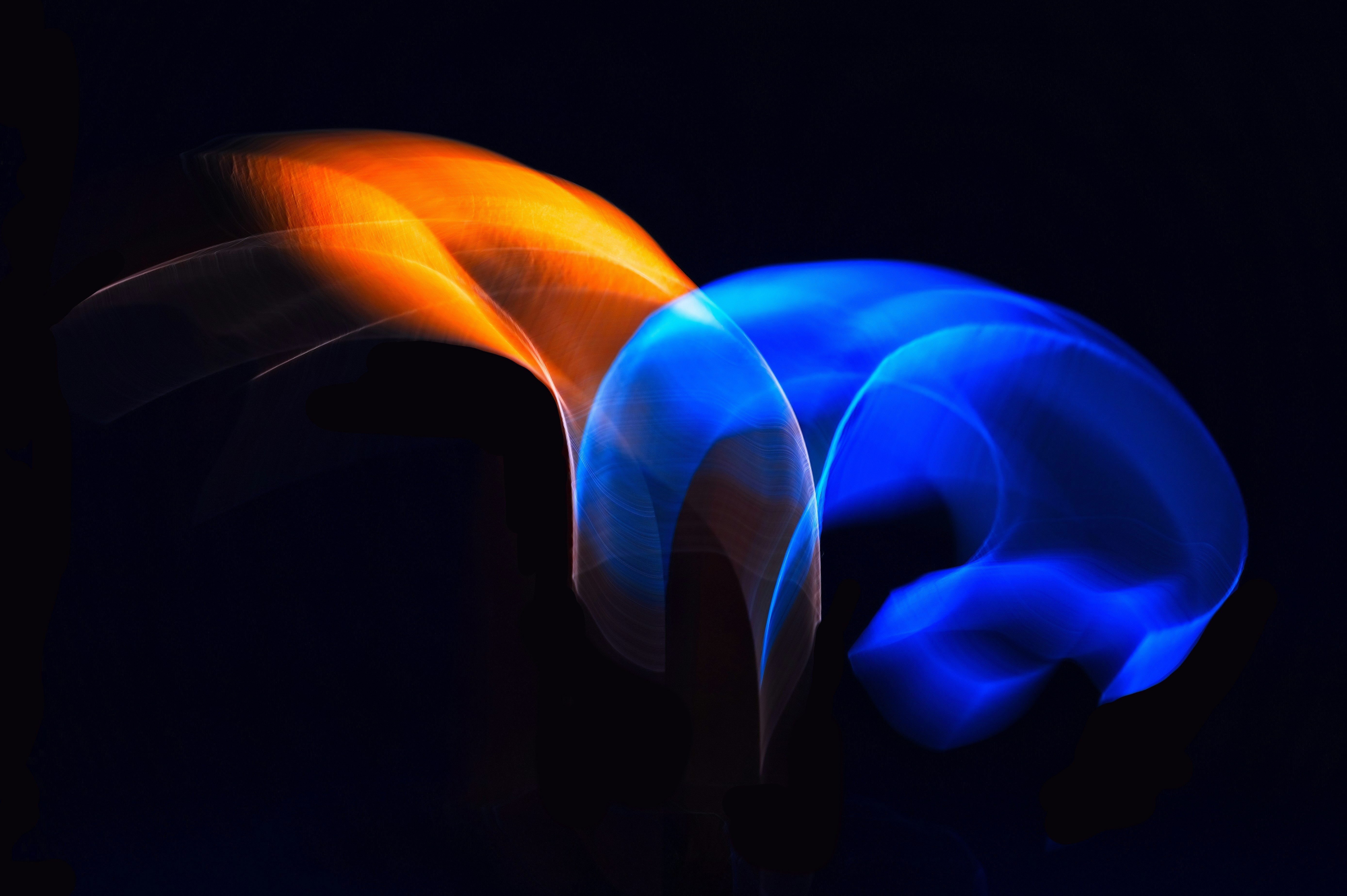 Threads of Fire and Ice: A Dual-Color Light Dance