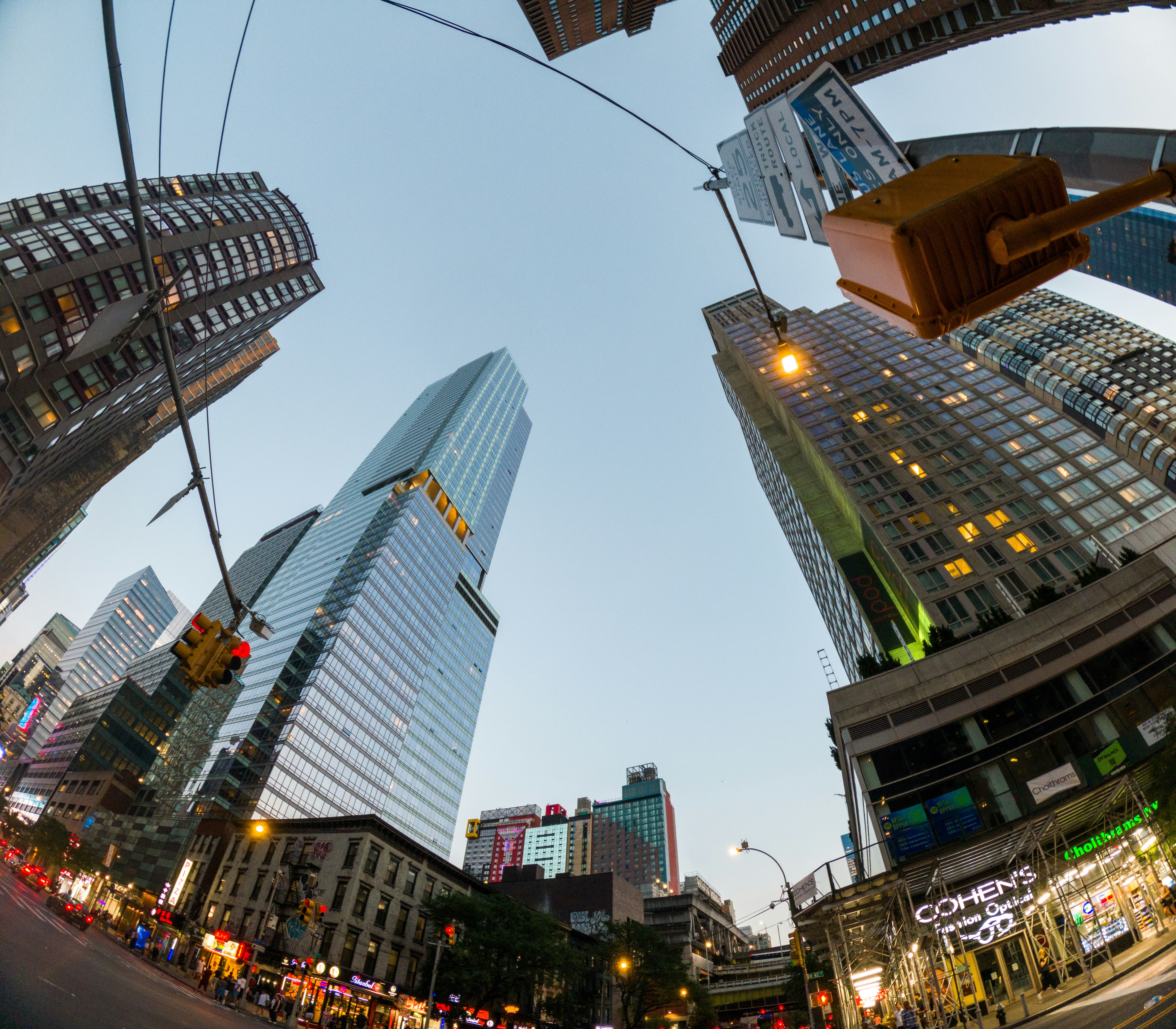 A view of a city street with tall buildings photo – Free New york state ...