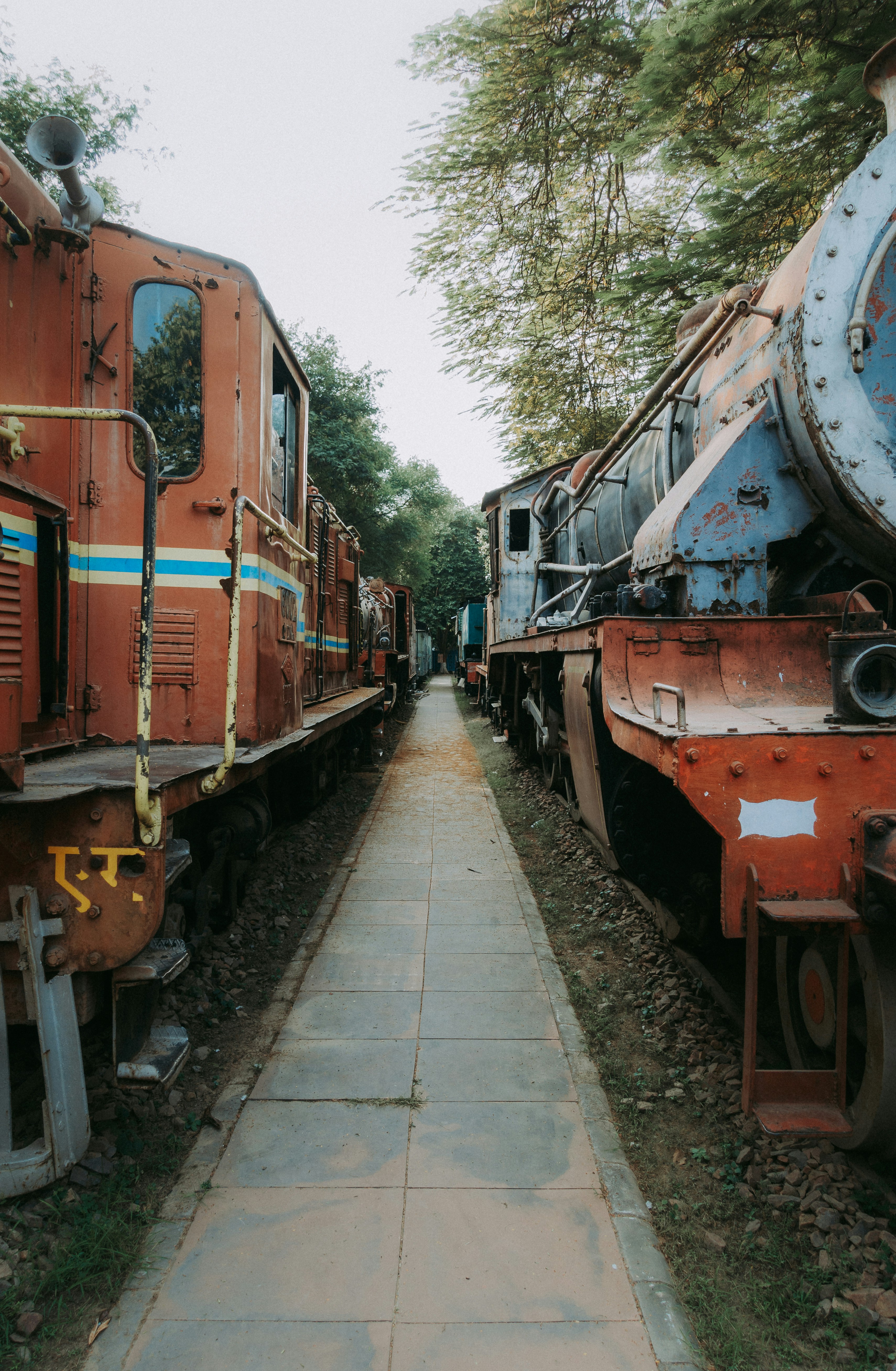 A row of train cars sitting next to each other photo – Free Train Image ...
