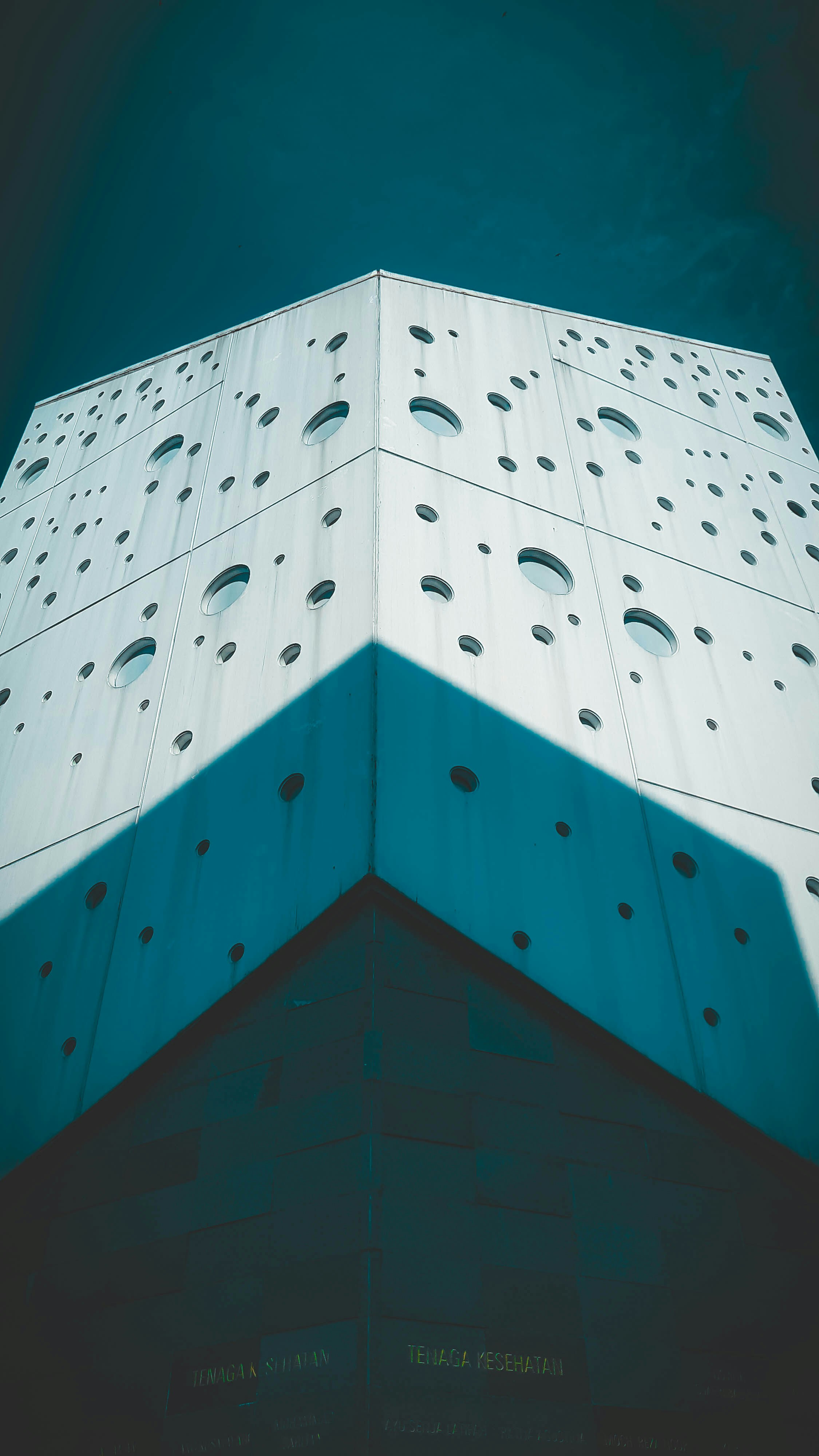 Monuments of Covid 19 in bandung City of indonesia | A tall building with holes on the side of it