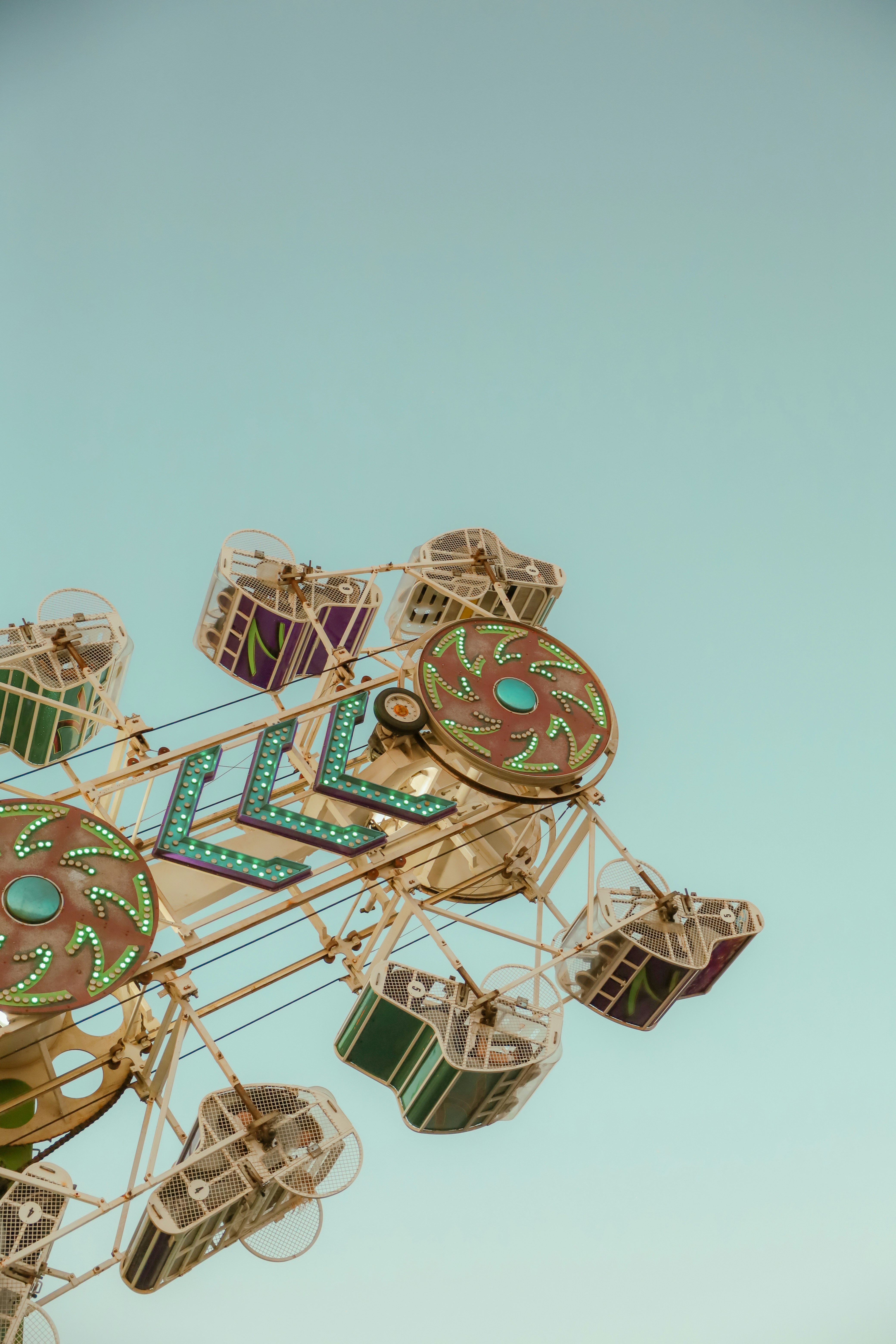 A ferris wheel with a clock on top of it photo – Free North carolina ...