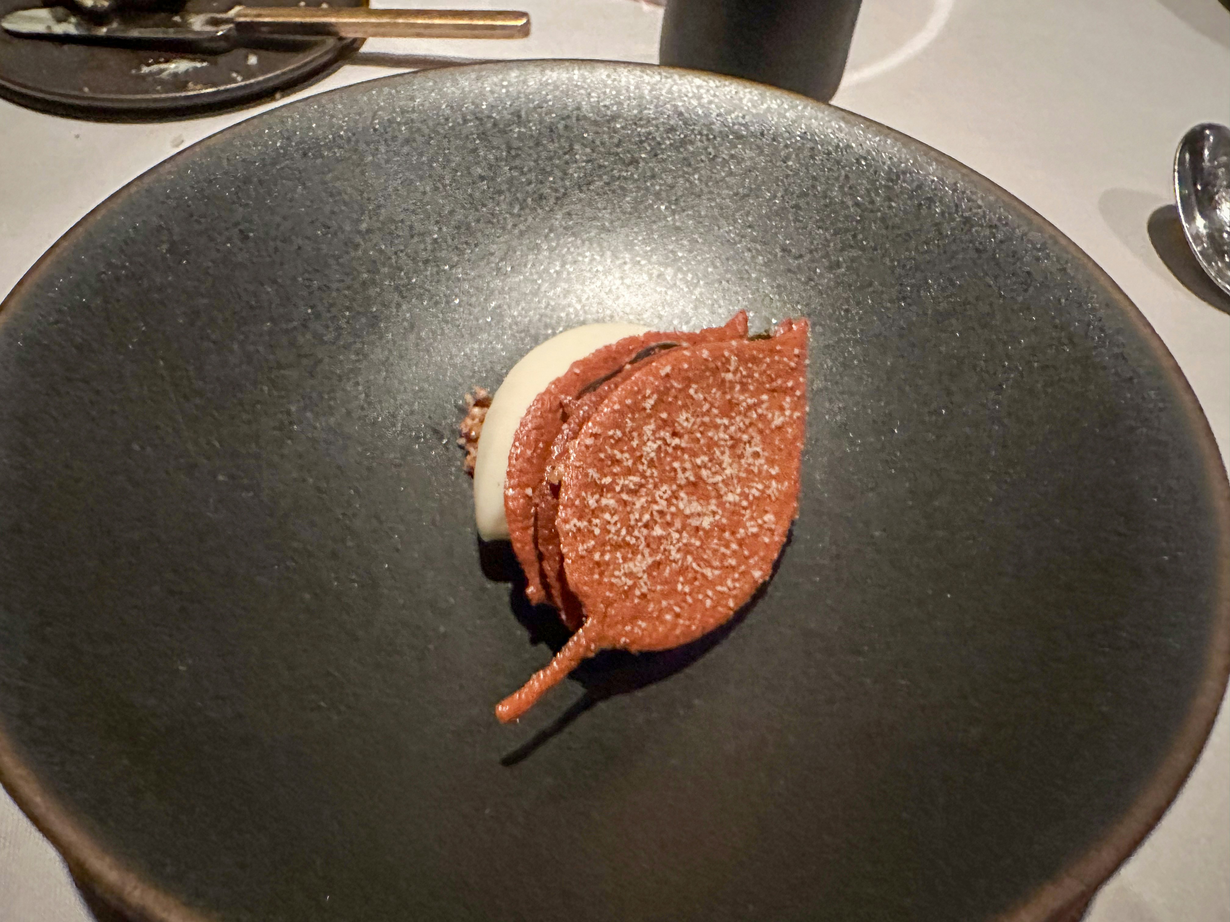 Culinary Elegance: A Leaf-Shaped Dessert Delight