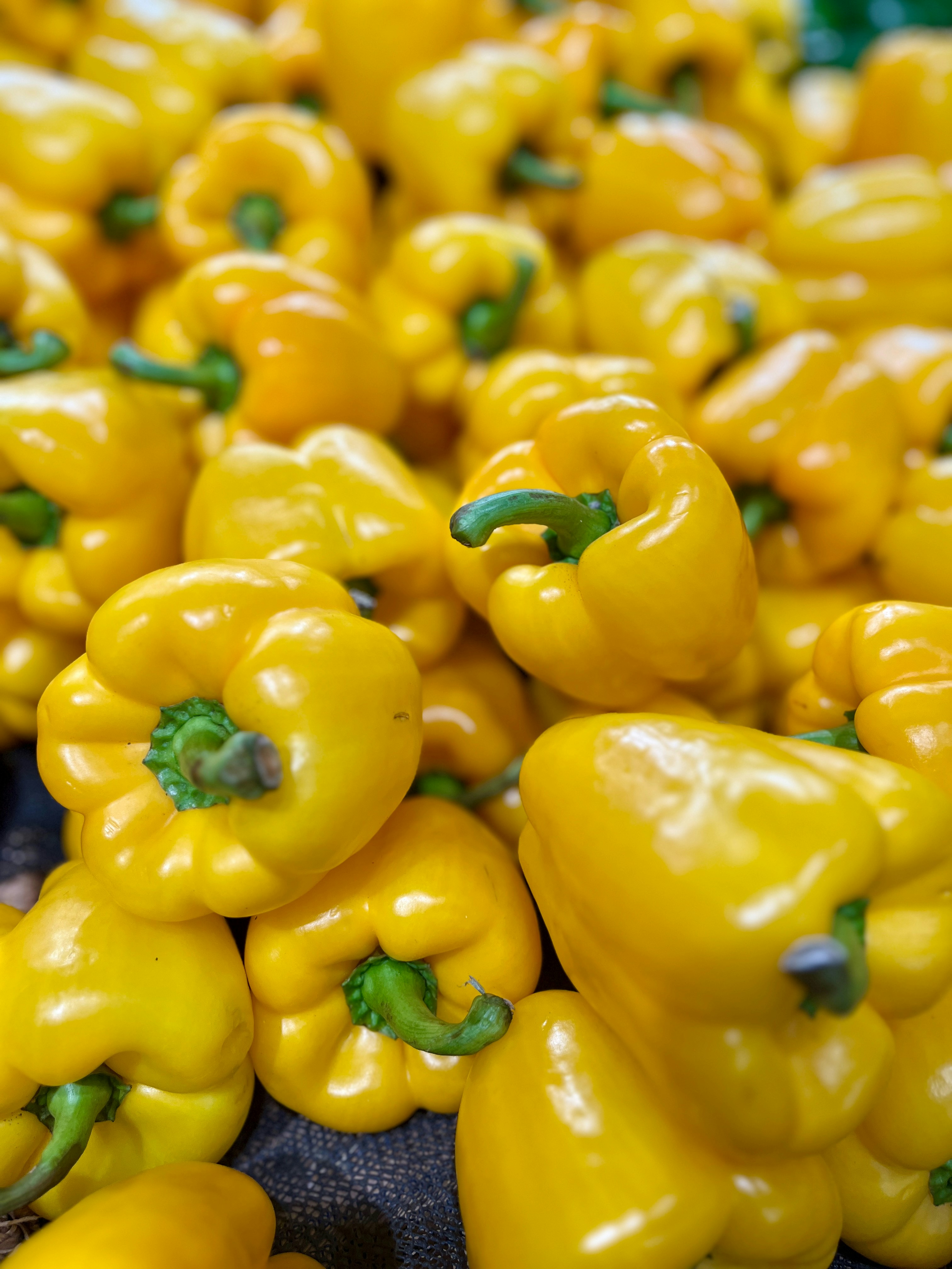 A pile of yellow peppers sitting on top of a table photo – Free Food ...