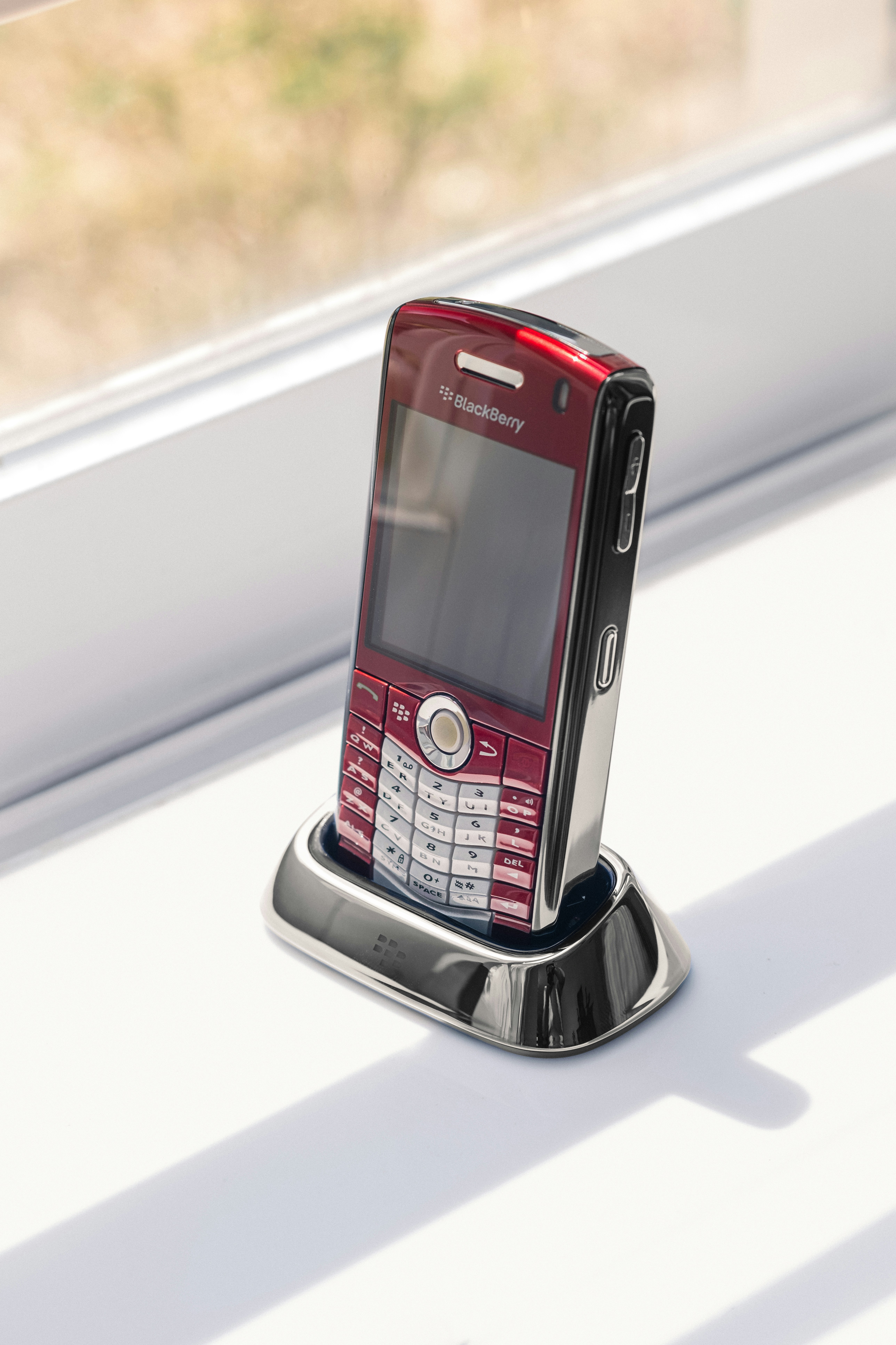 Crimson Classic on Chrome: BlackBerry in Quiet Window Light