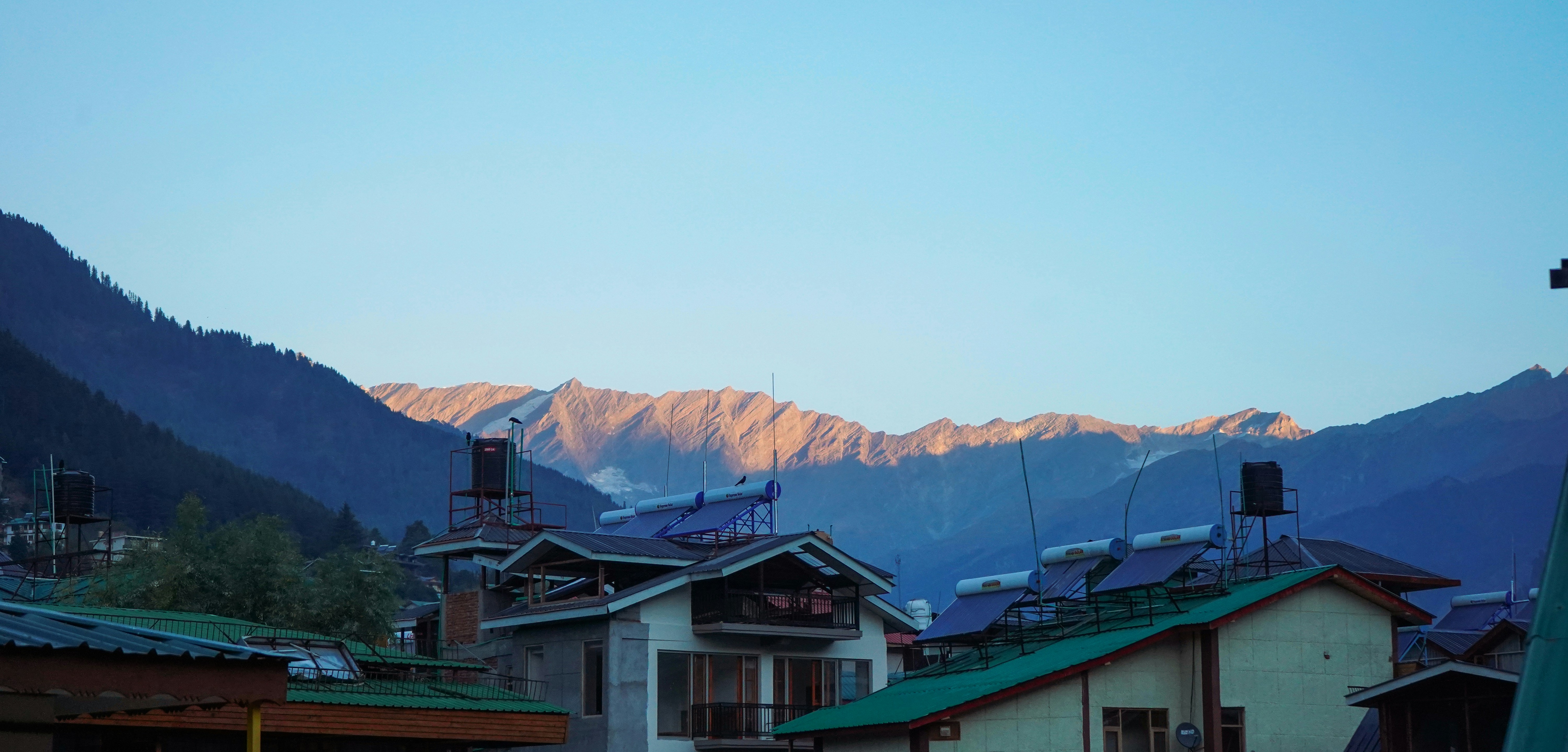 Dawn Crest Over a Quiet Mountain Village