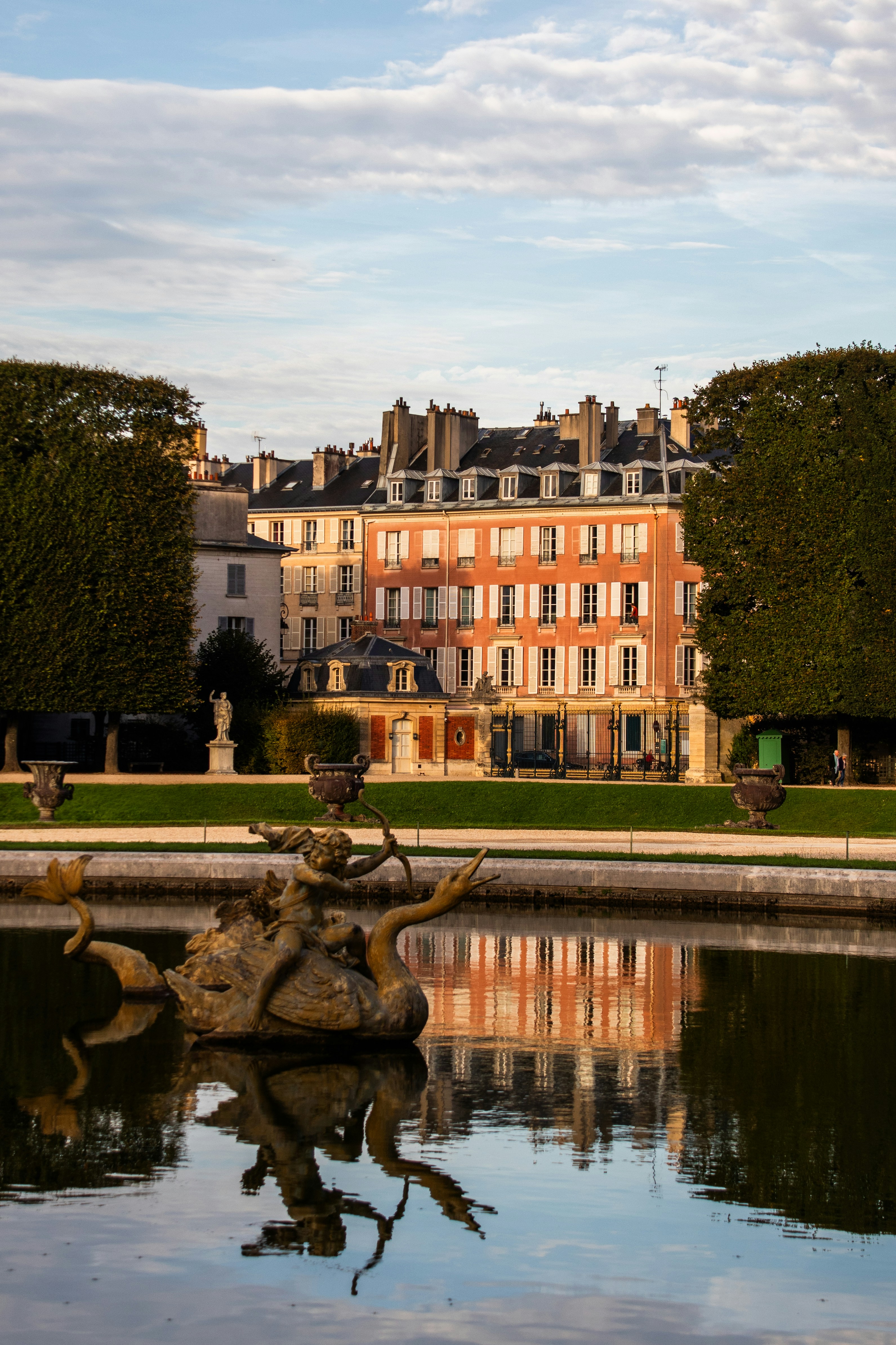 French Terrace Over the Fountain: A Riverside Vista