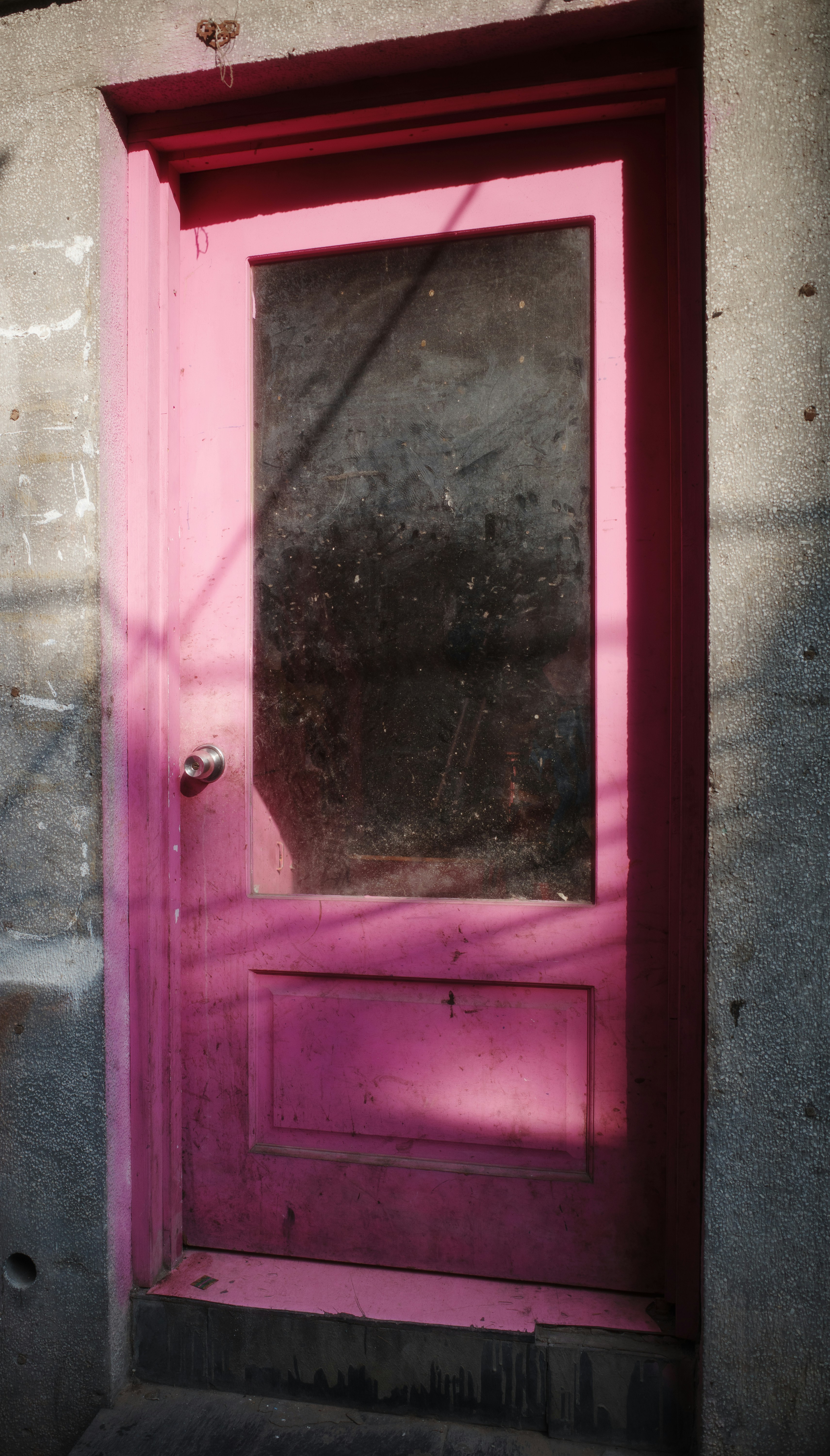 Uma porta rosa com a sombra de uma árvore foto – Imagem grátis sobre ...