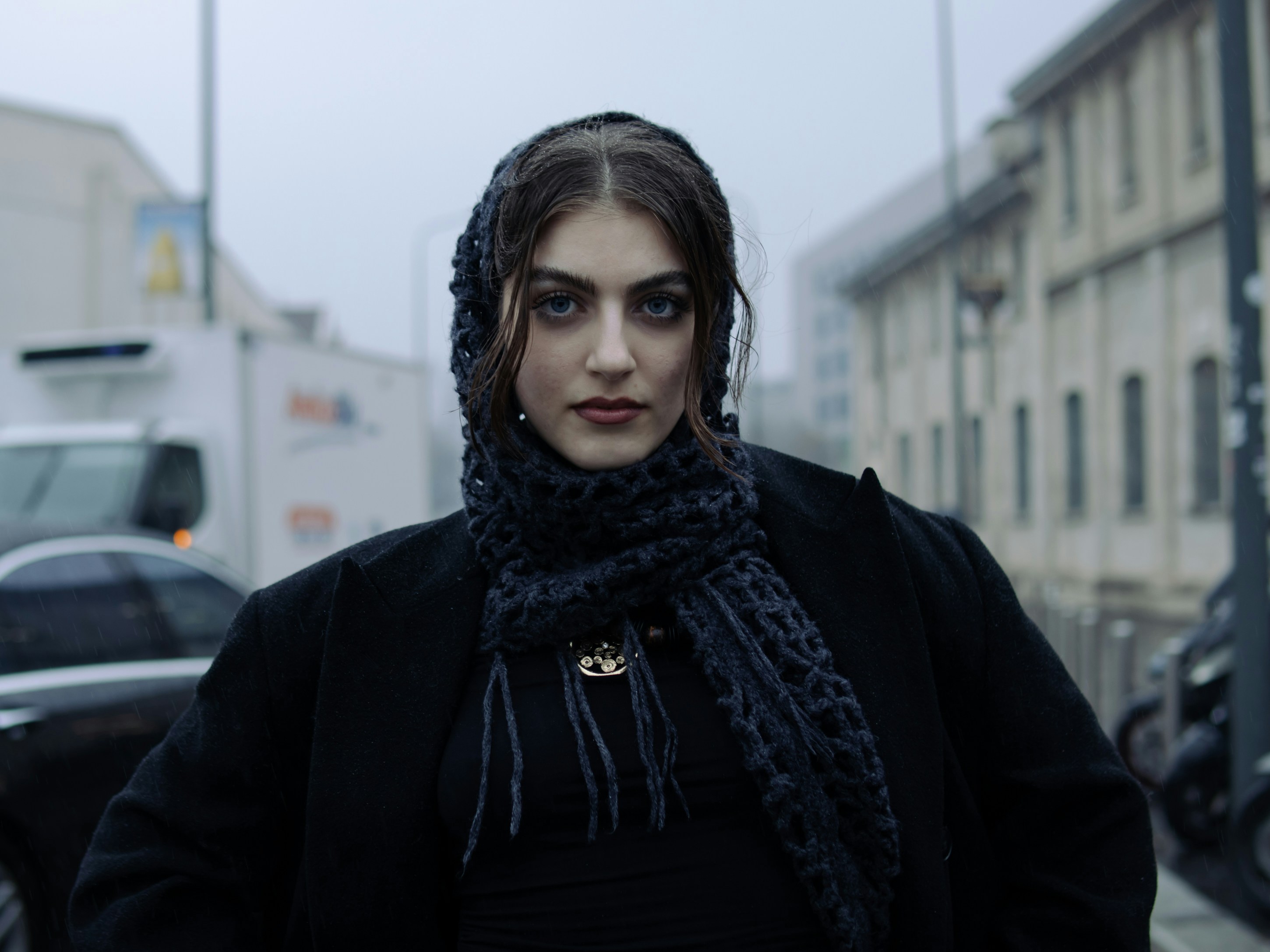 Gaze Through the Grey: A City Portrait in Noir Wool