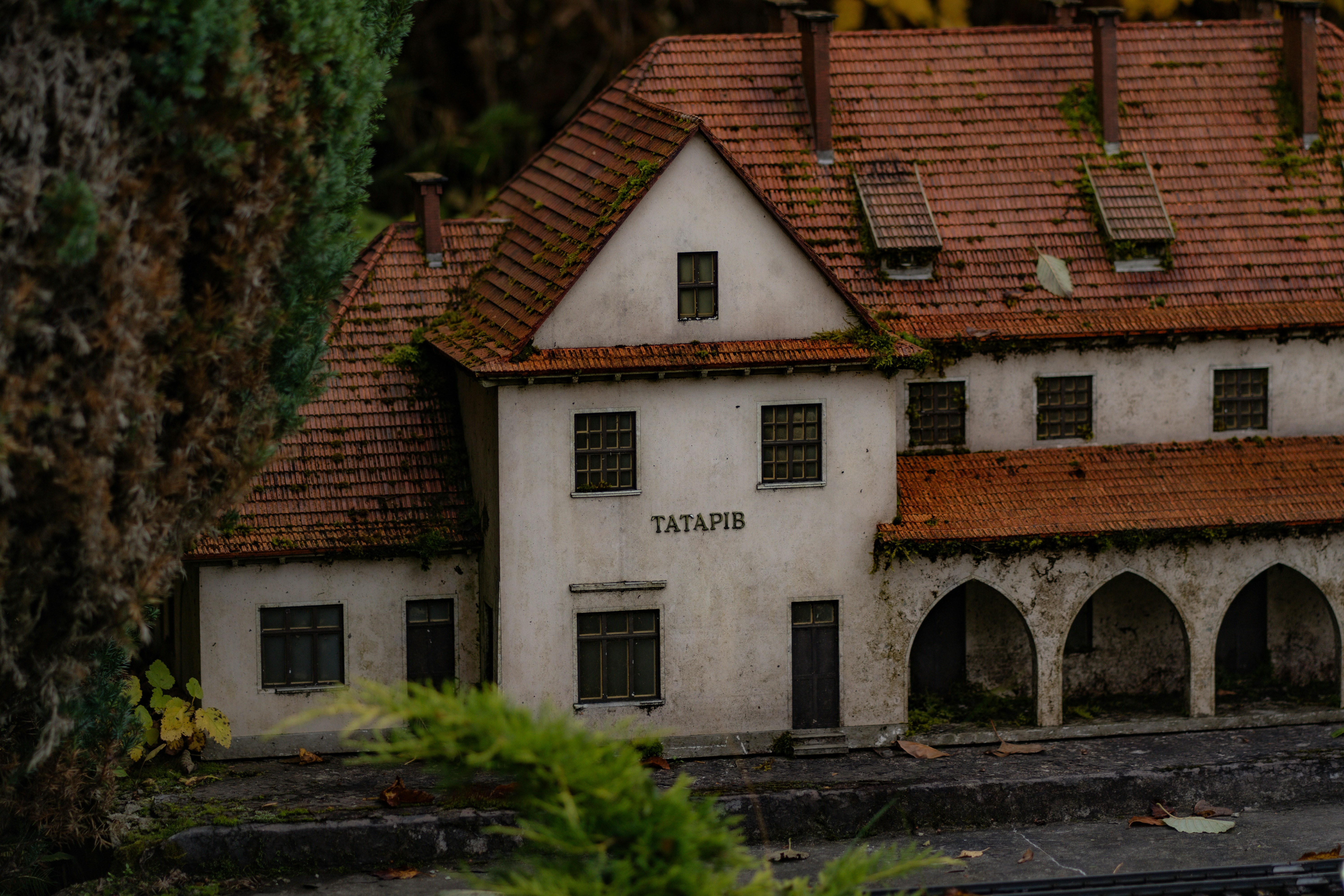 Tiled Rooflines and Archway of a miniature village