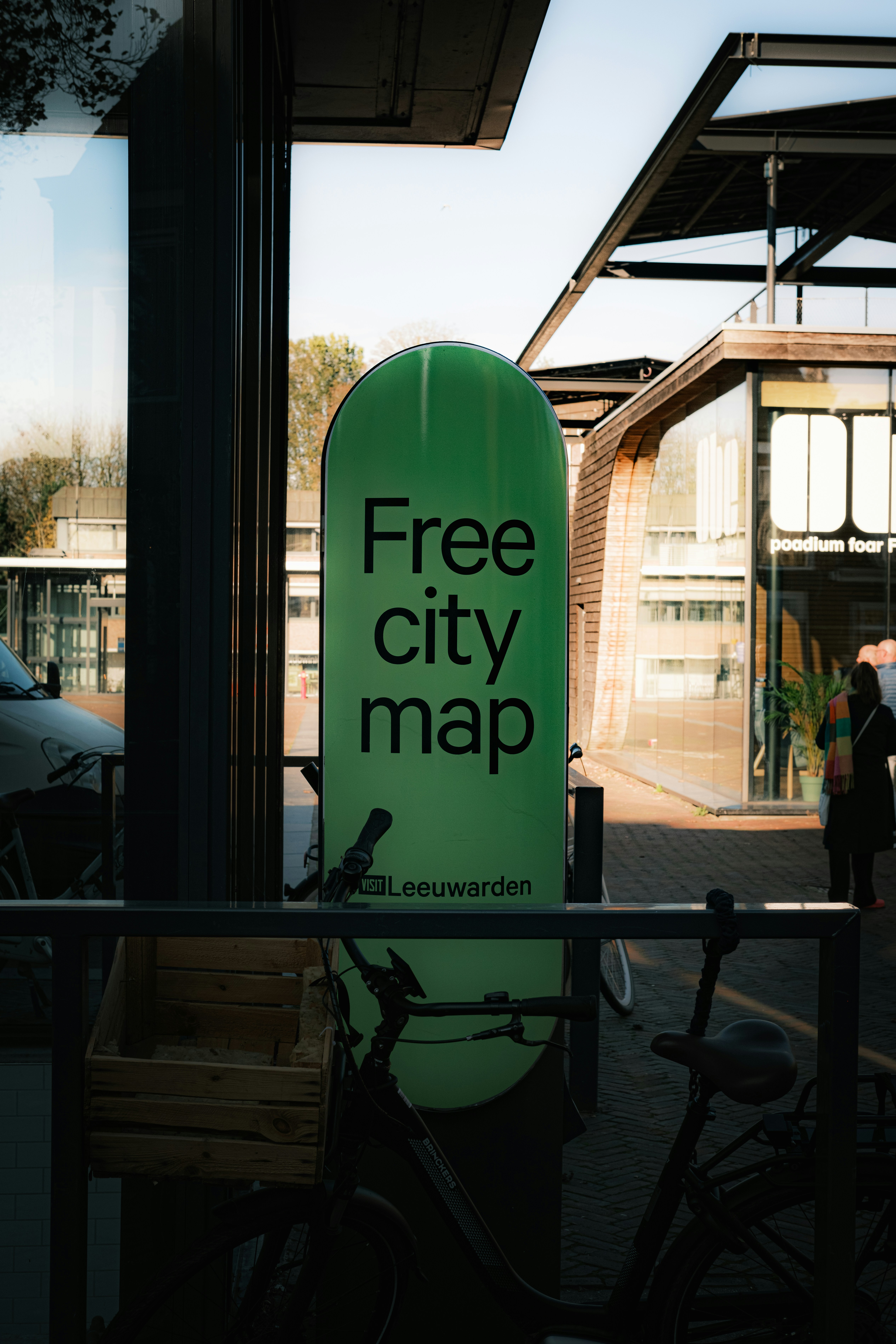 A green sign that says free city map photo – Free Leeuwarden Image on ...