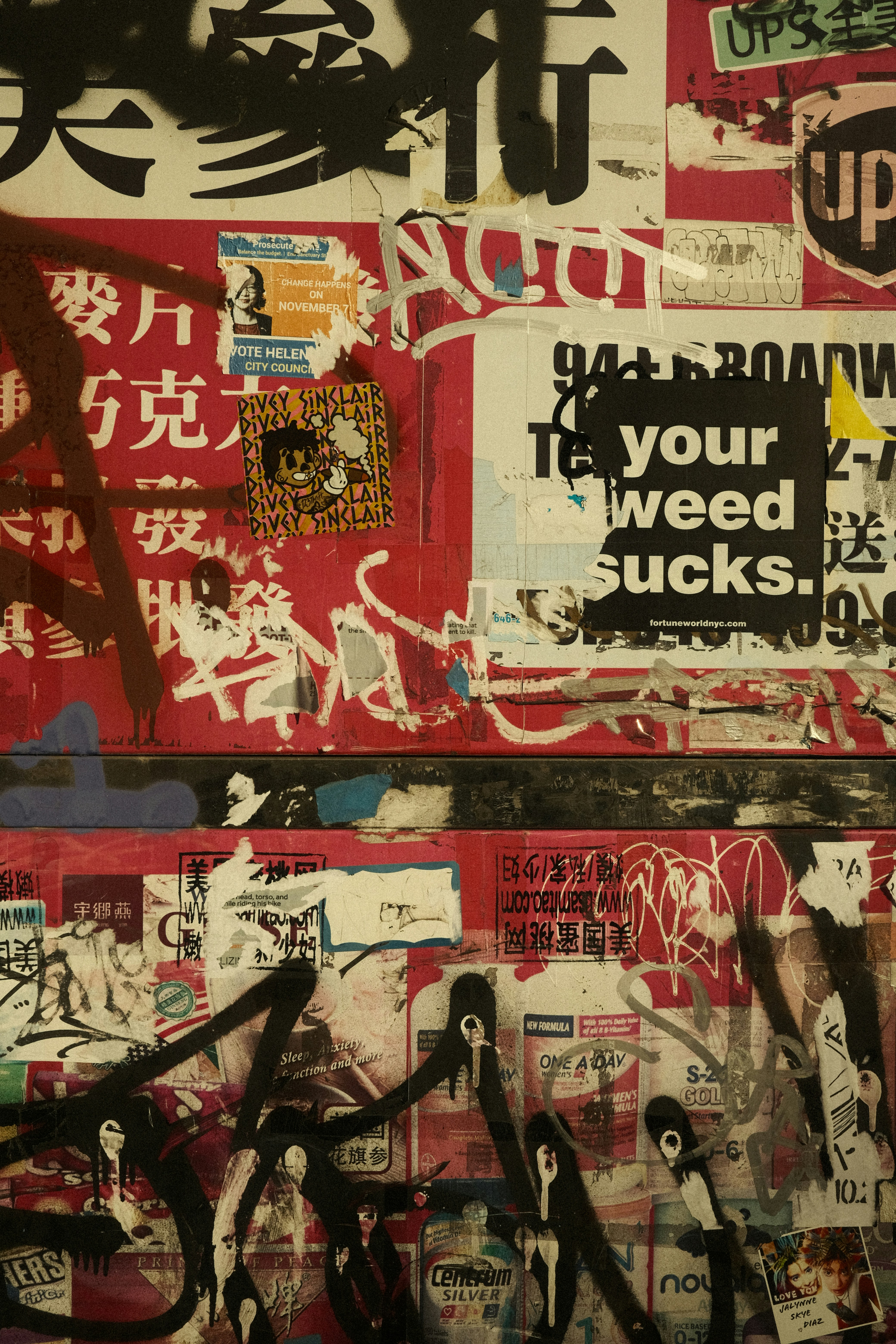 A wall covered in graffiti and stickers photo – Free Sticker Image on ...