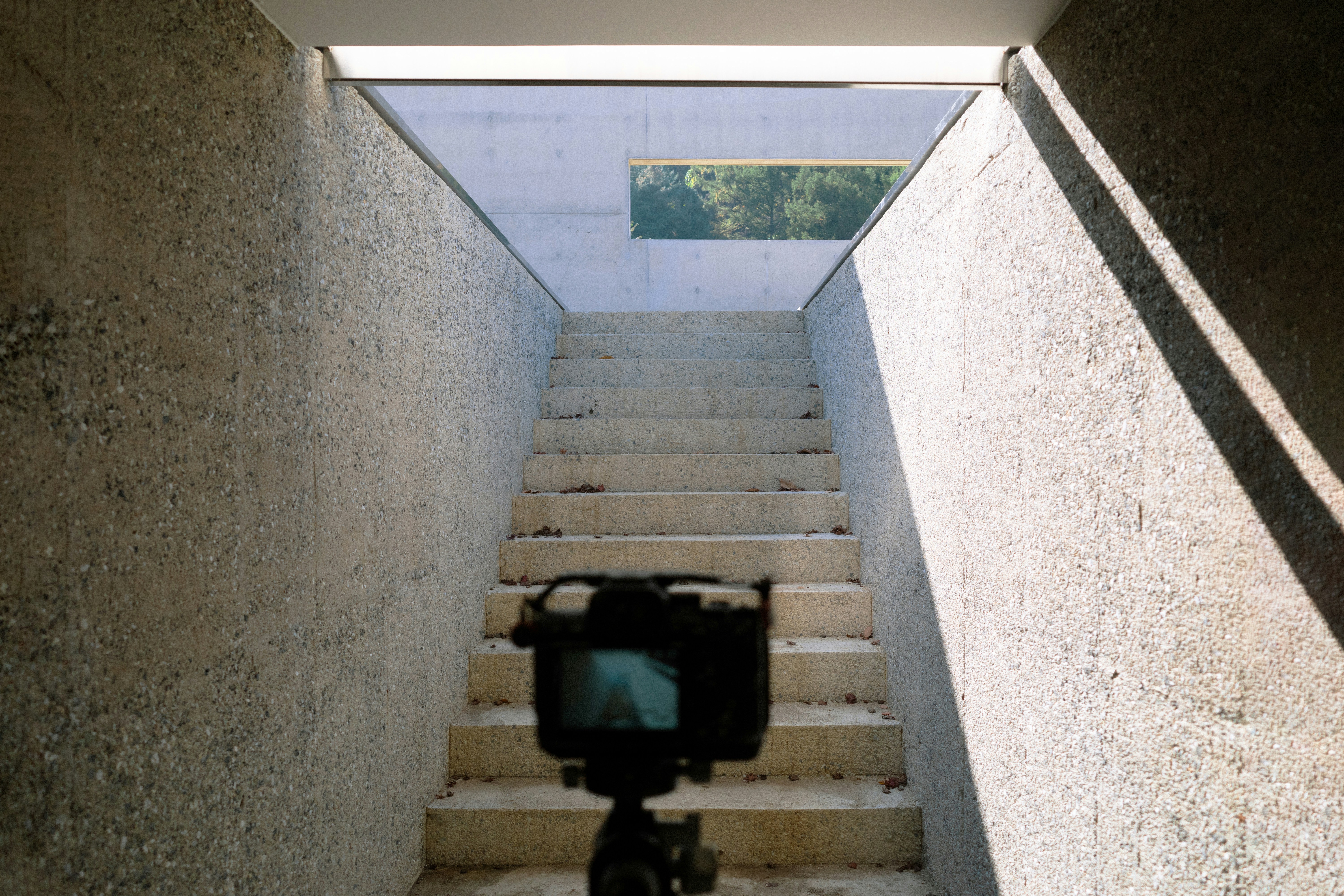 Apex of Light: Stairwell Framed to Daylight