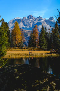 Golden Pines and Snow-Kissed Peaks: A Mountain Lake Retreat