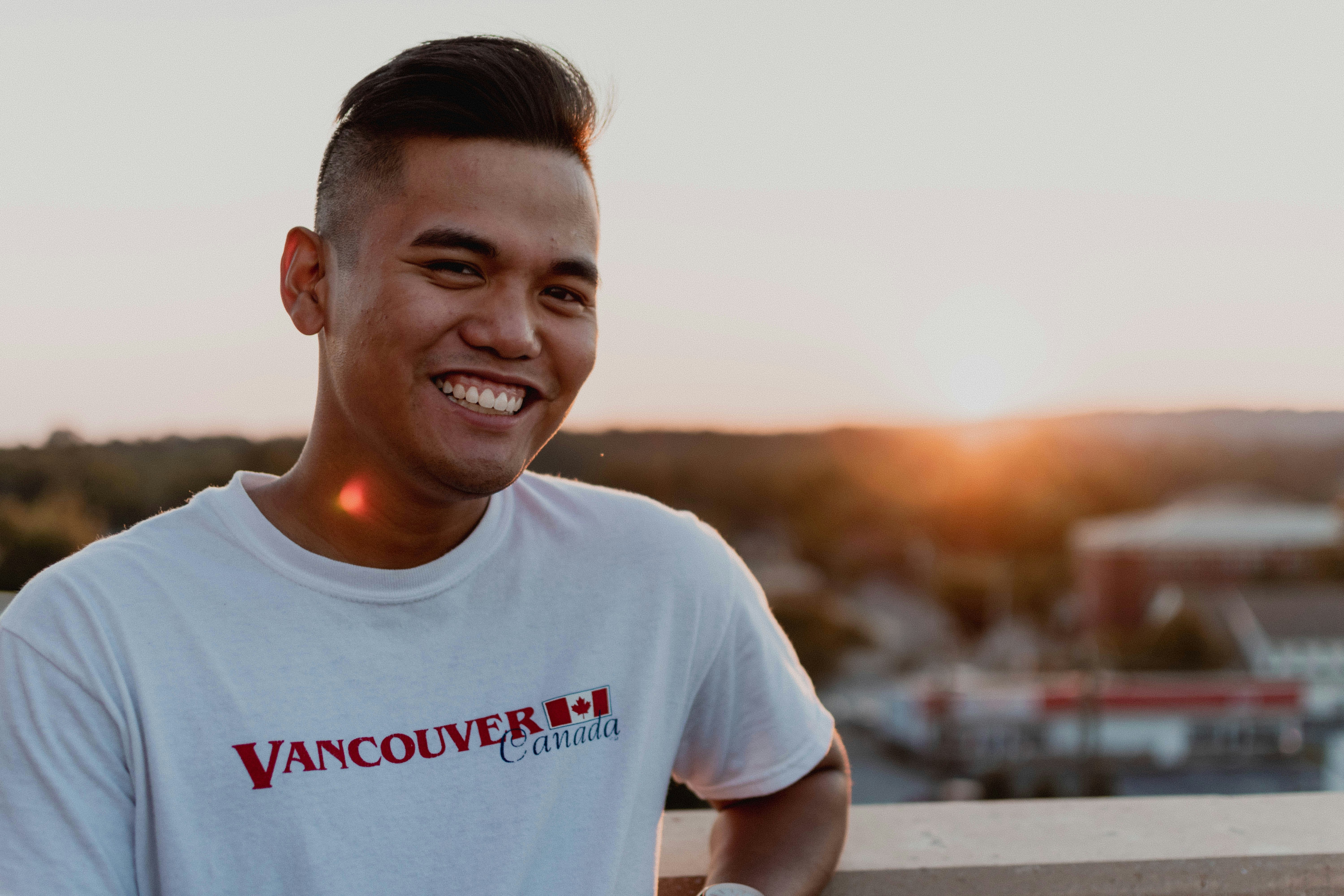 Rooftop Glow: A Vancouver Tee Portrait at Sunset