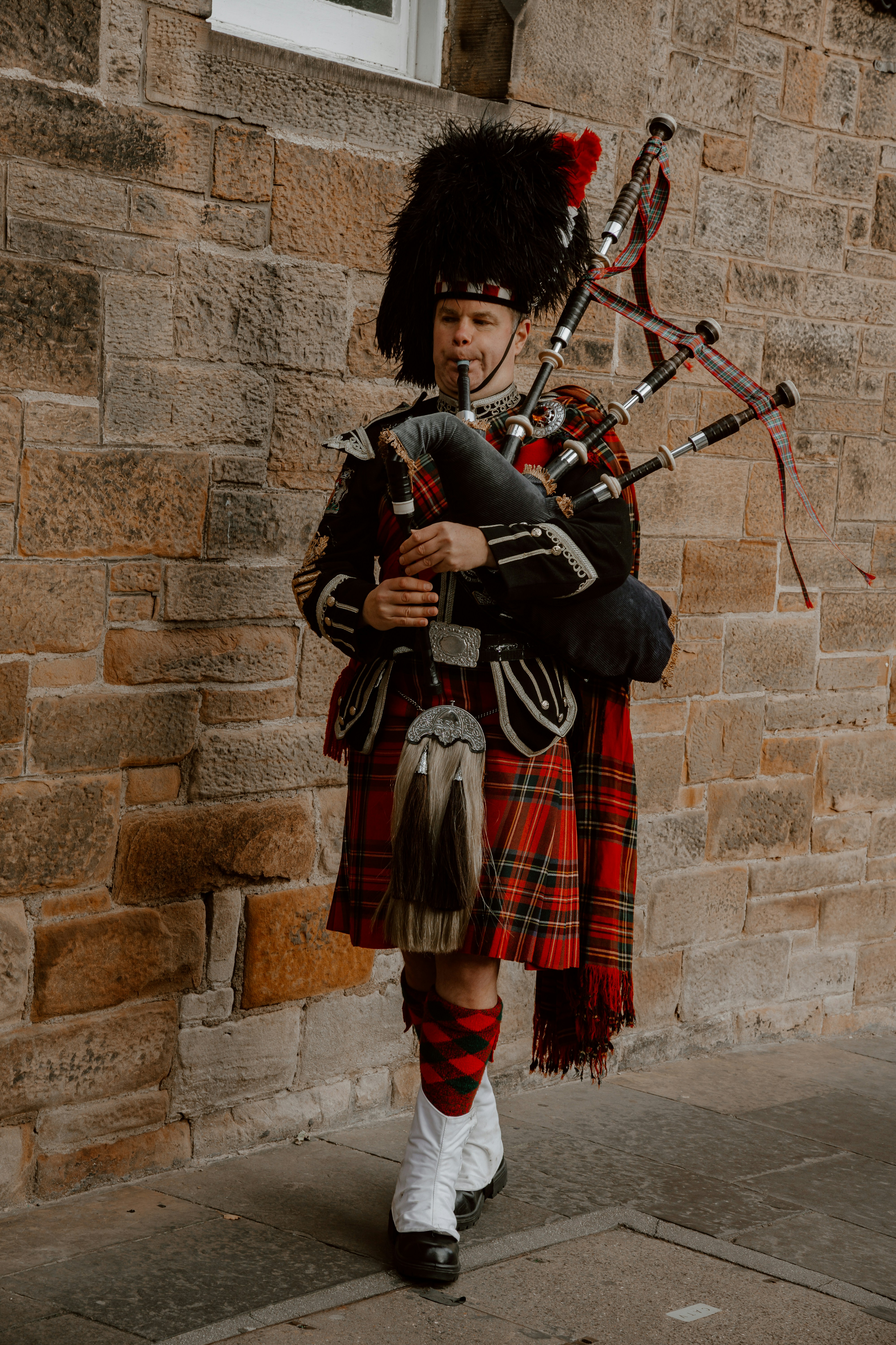 Tartan Echo at the Weathered Stone Wall