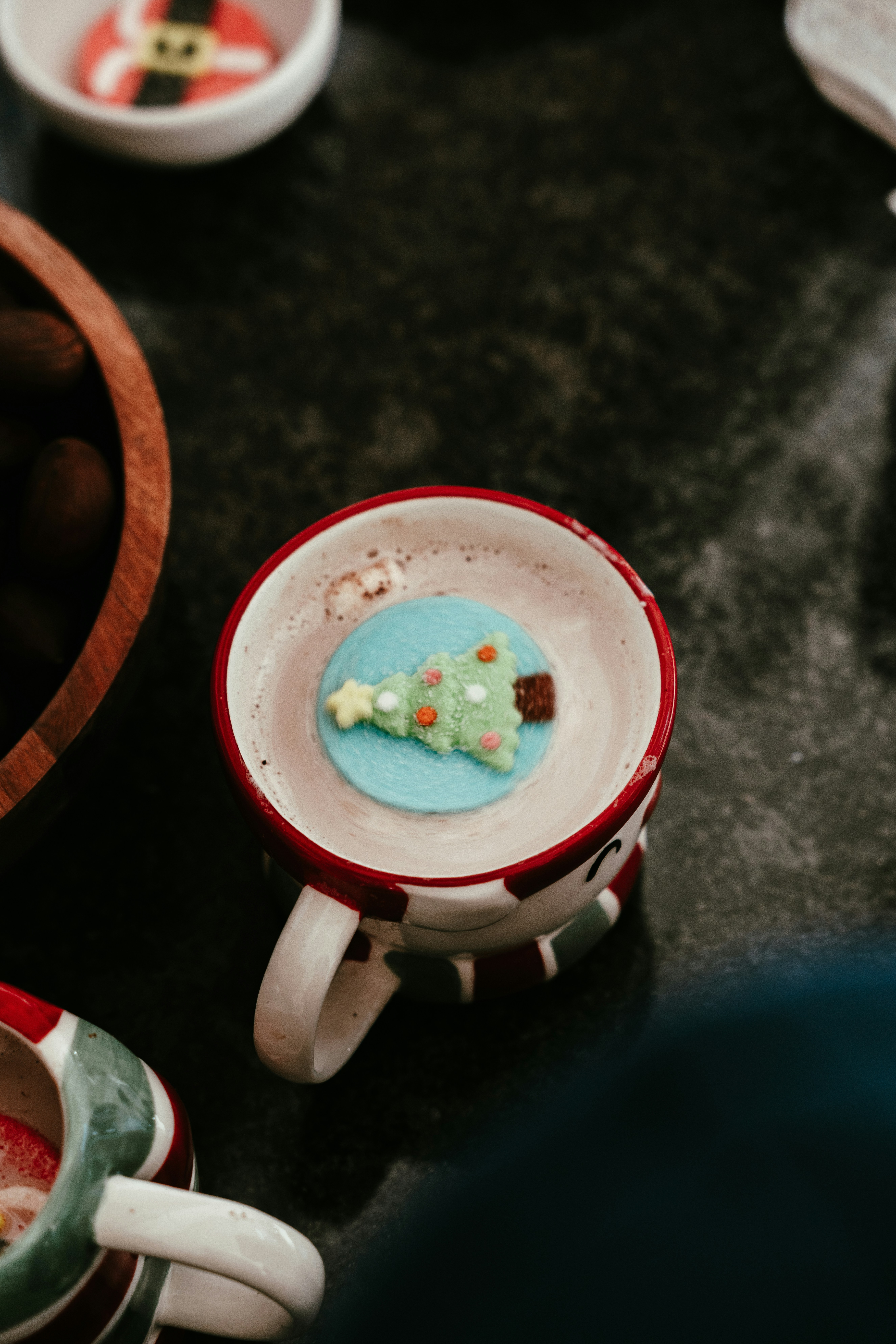 Candy-tipped Christmas Mug: A Tiny Cookie Scene in Focus