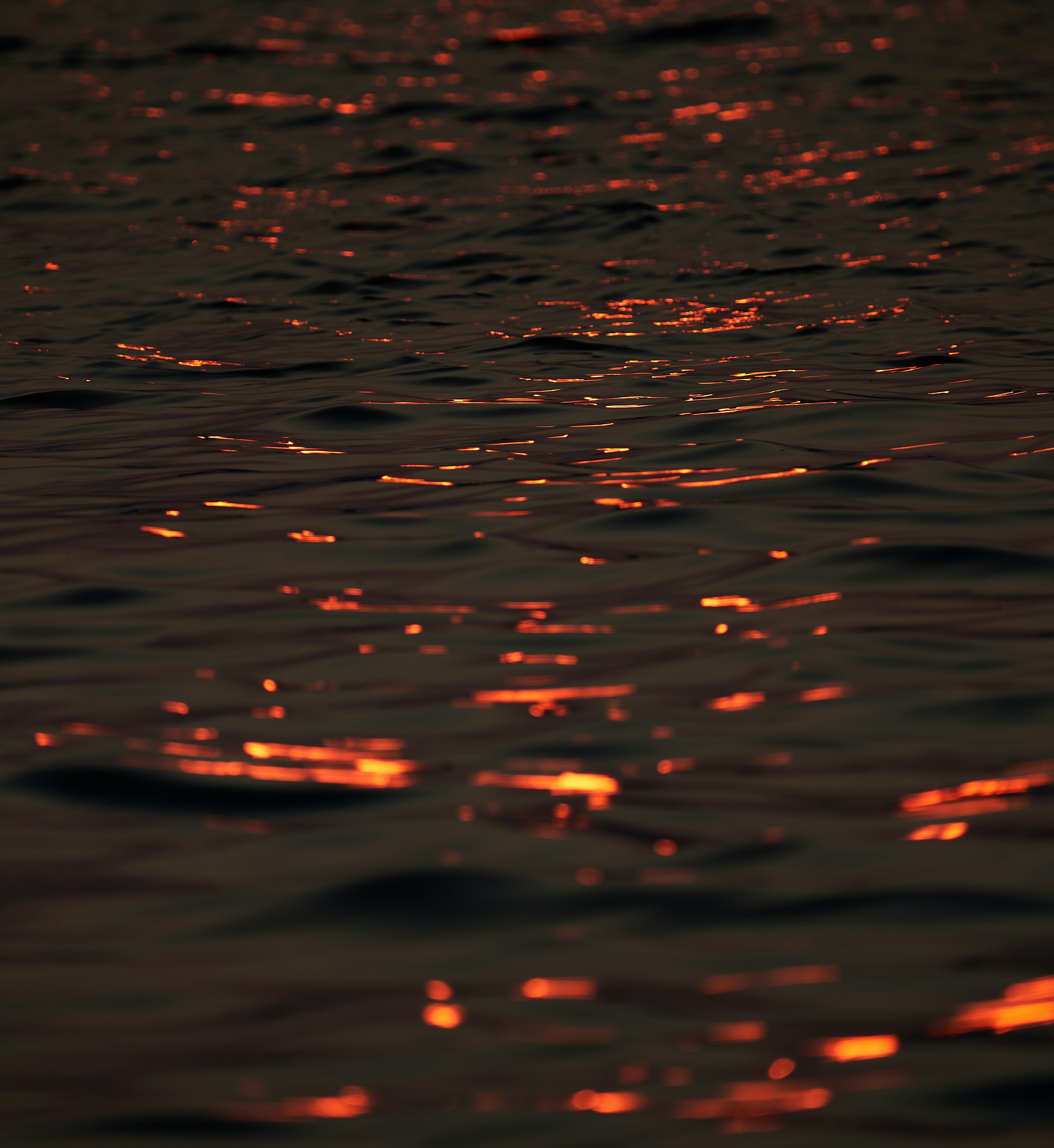 Ember-touched Ripples: Dusk Reflections on a Quiet Sea