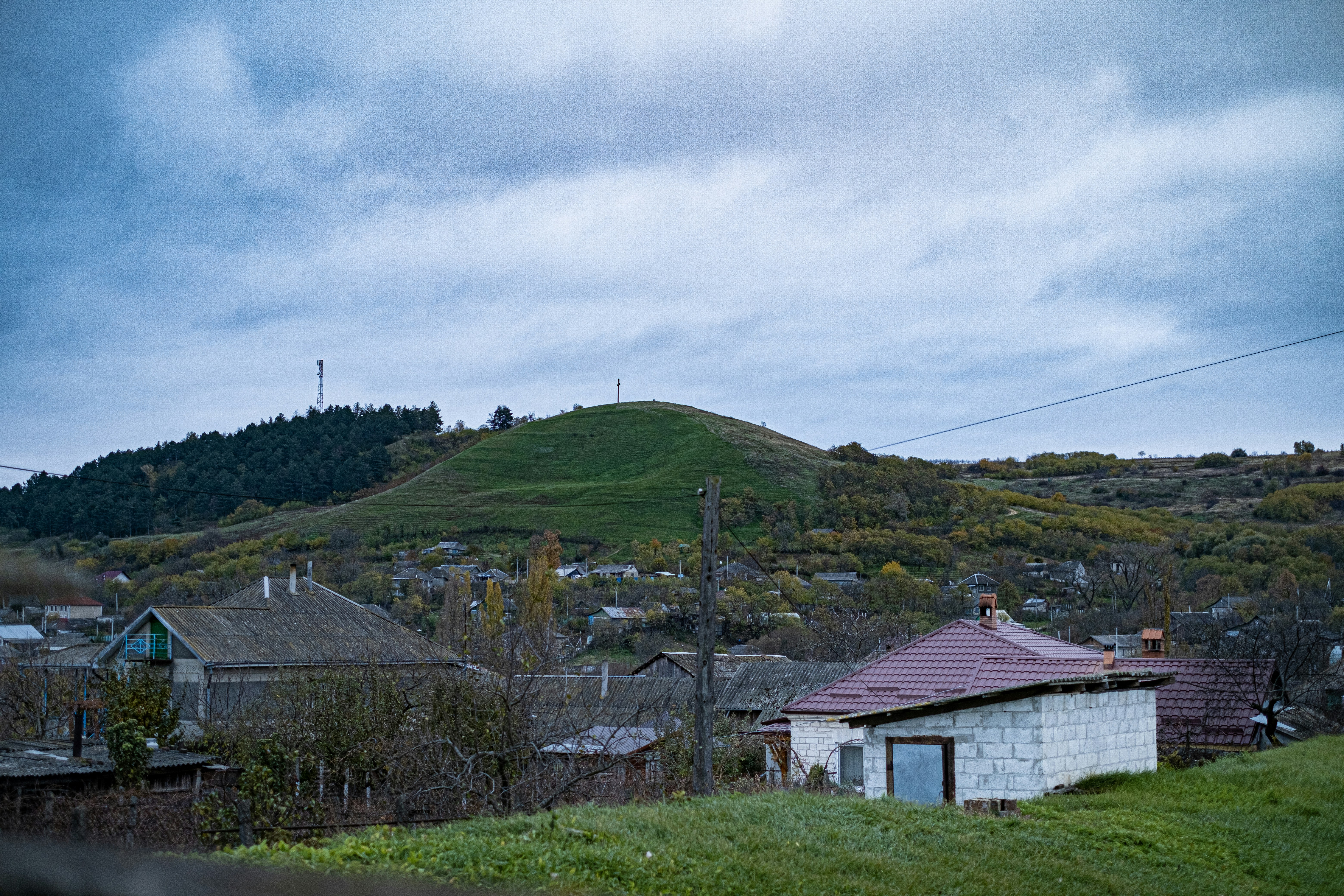 Hilltop Crest Over a Quiet Village