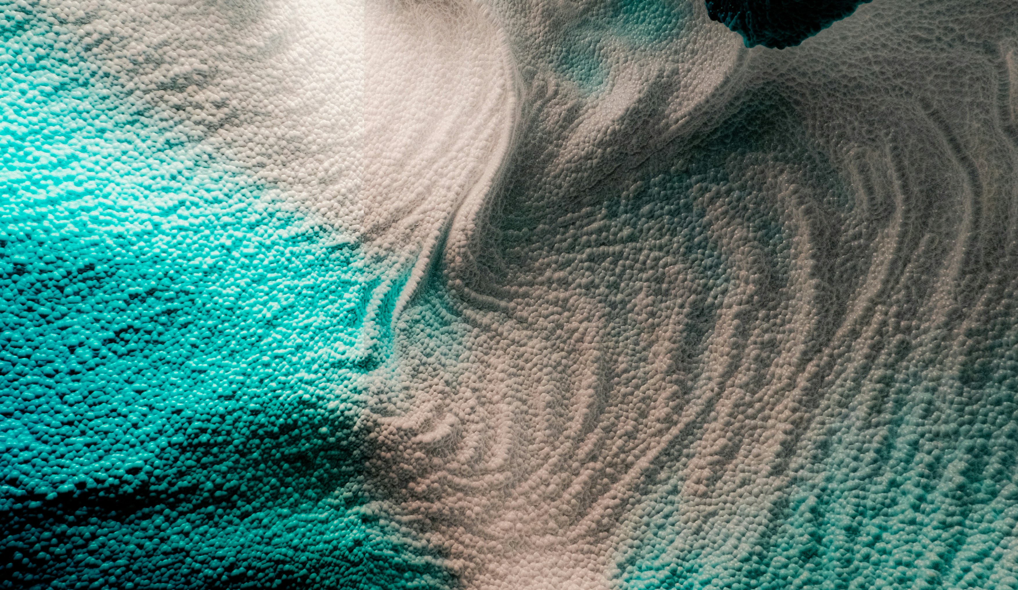 Turquoise Veins on Pale Dunes: Abstract Coastal Pattern