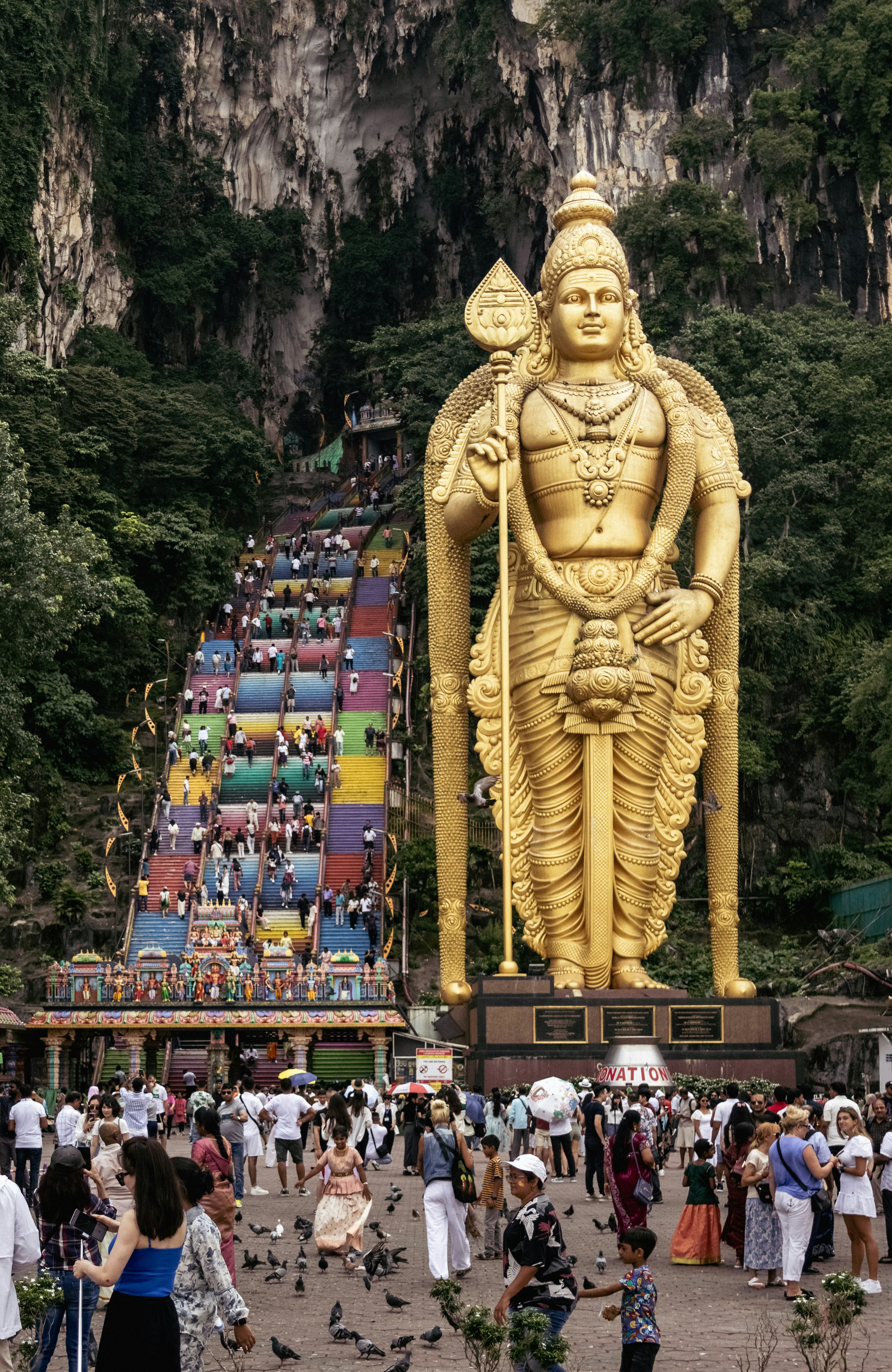 Golden Sentinel Over the Rainbow Steps at Batu Caves