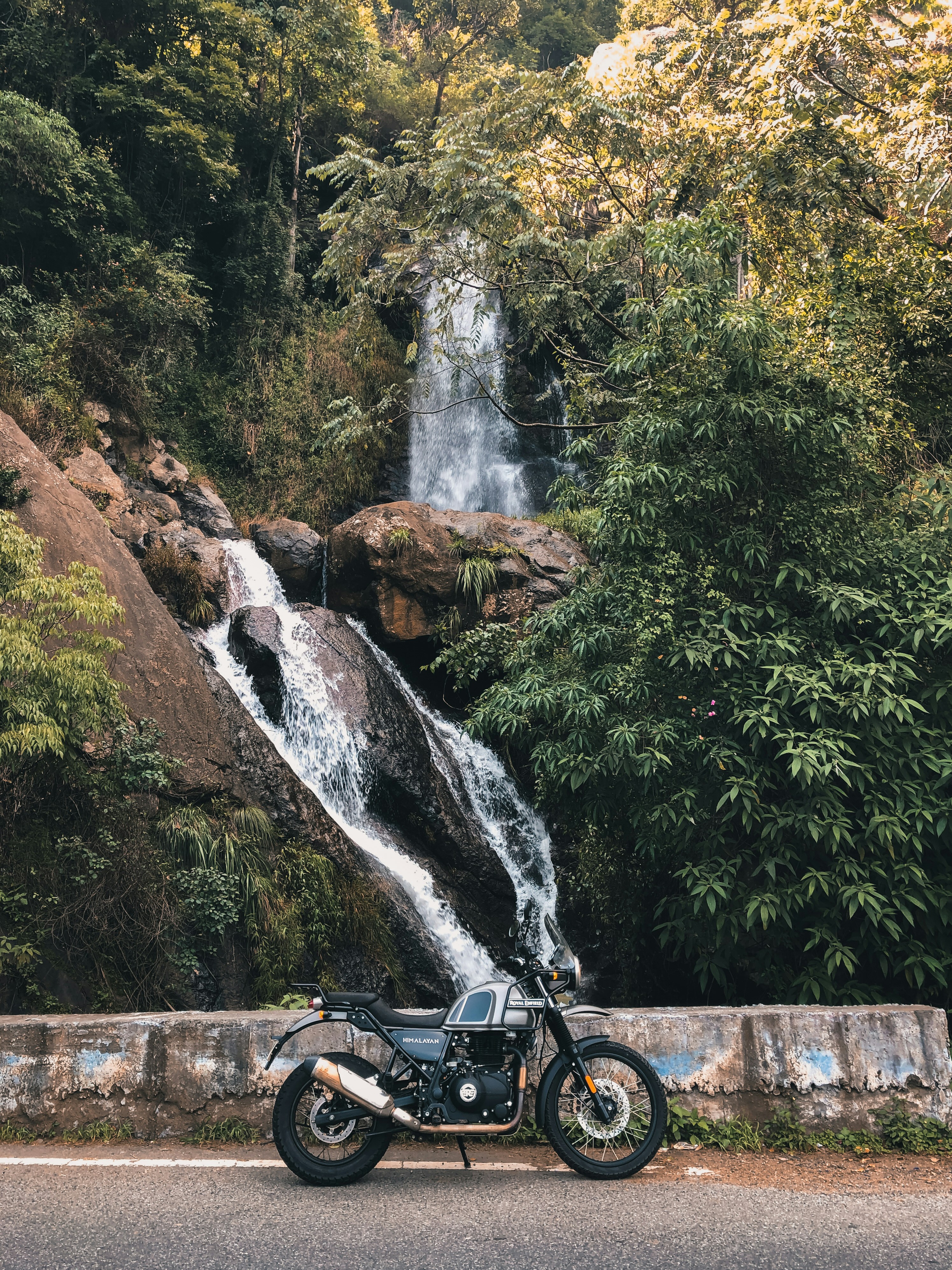 Chrome and Moss: A Retro Scrambler Paired with a Forest Waterfall