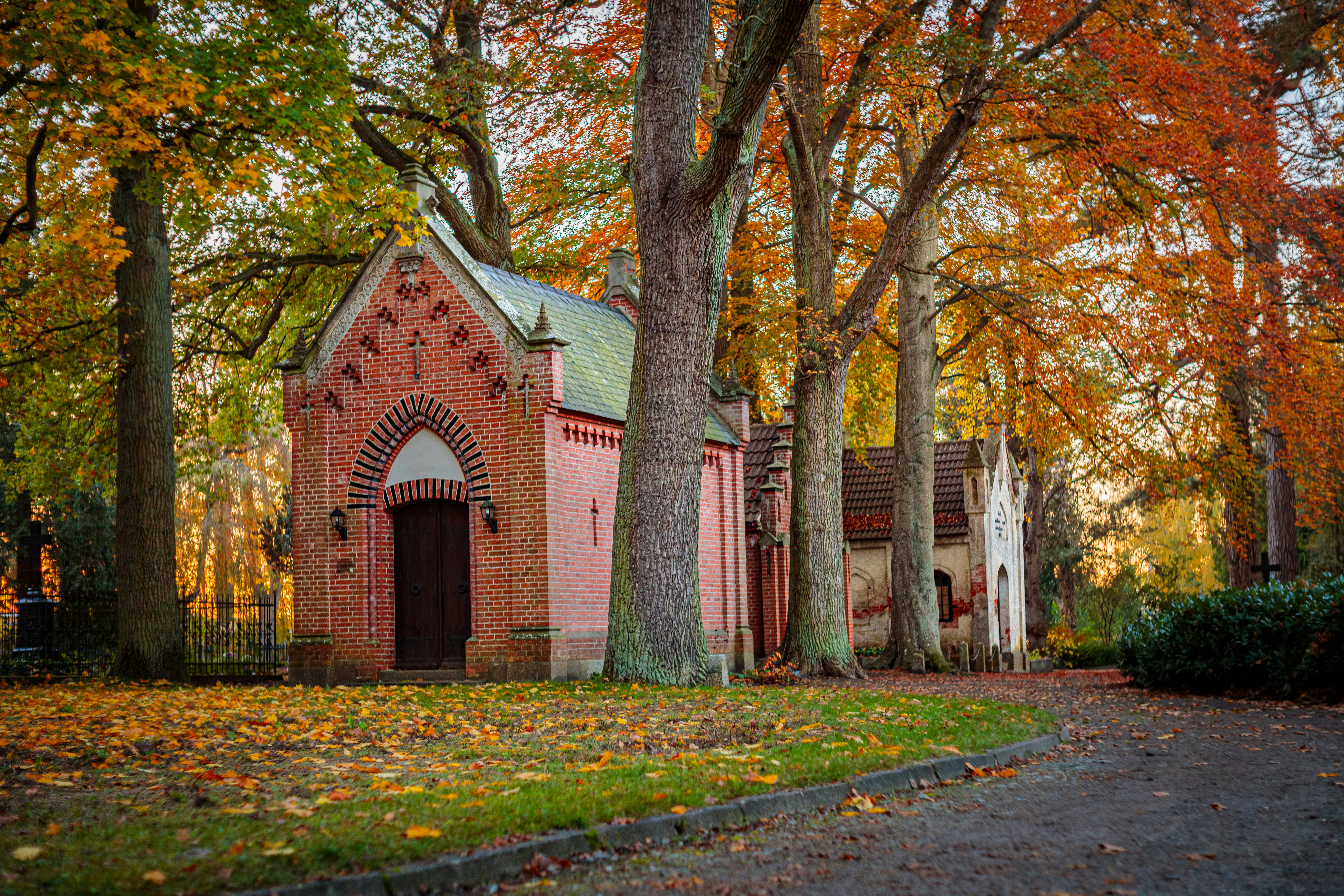 Autumn Serenity Among Historic Mausoleums