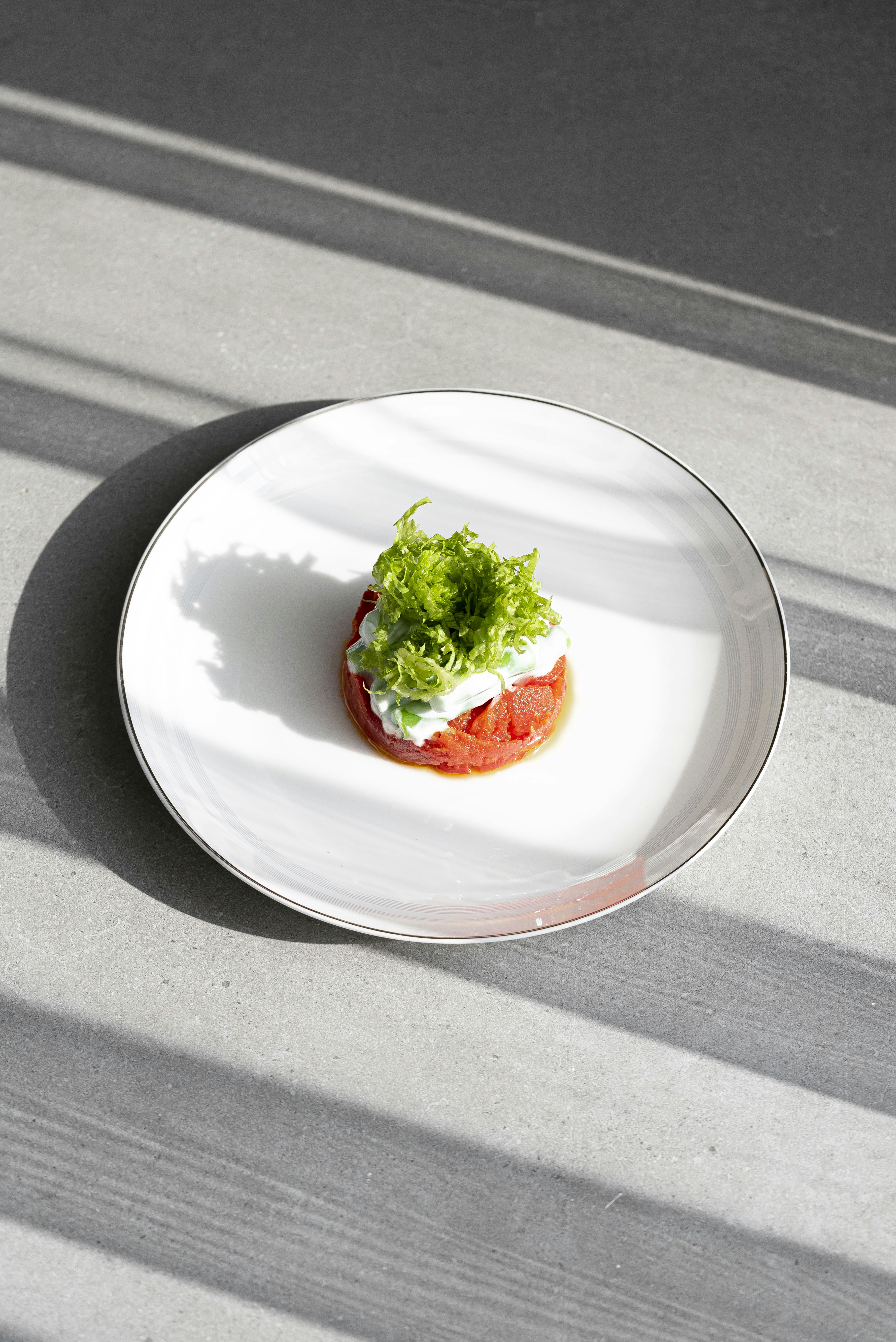 Sunlit Canapé: Crisp Greens Crowned on Tomato Toast
