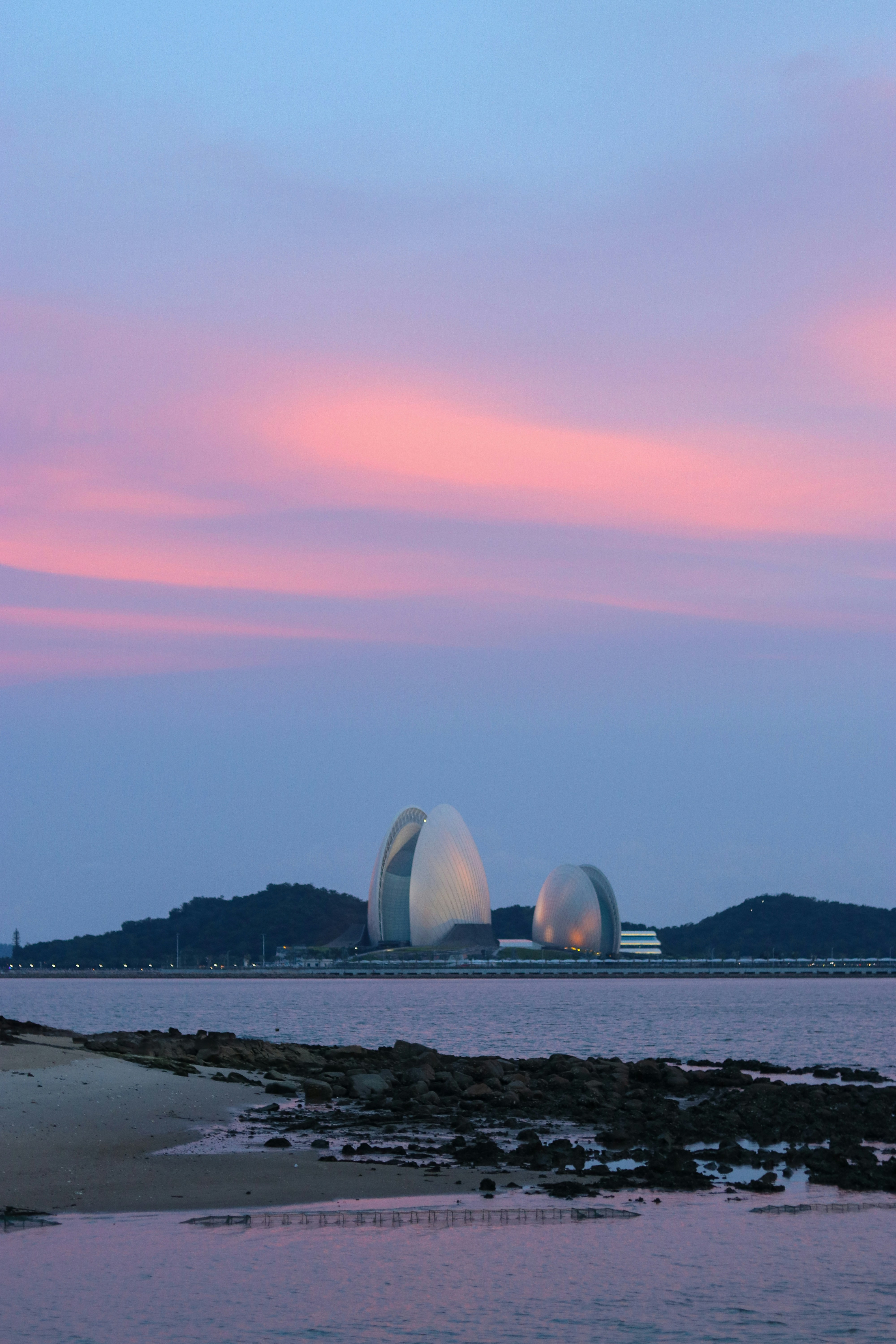 Harmony of Architecture and Nature at Dusk