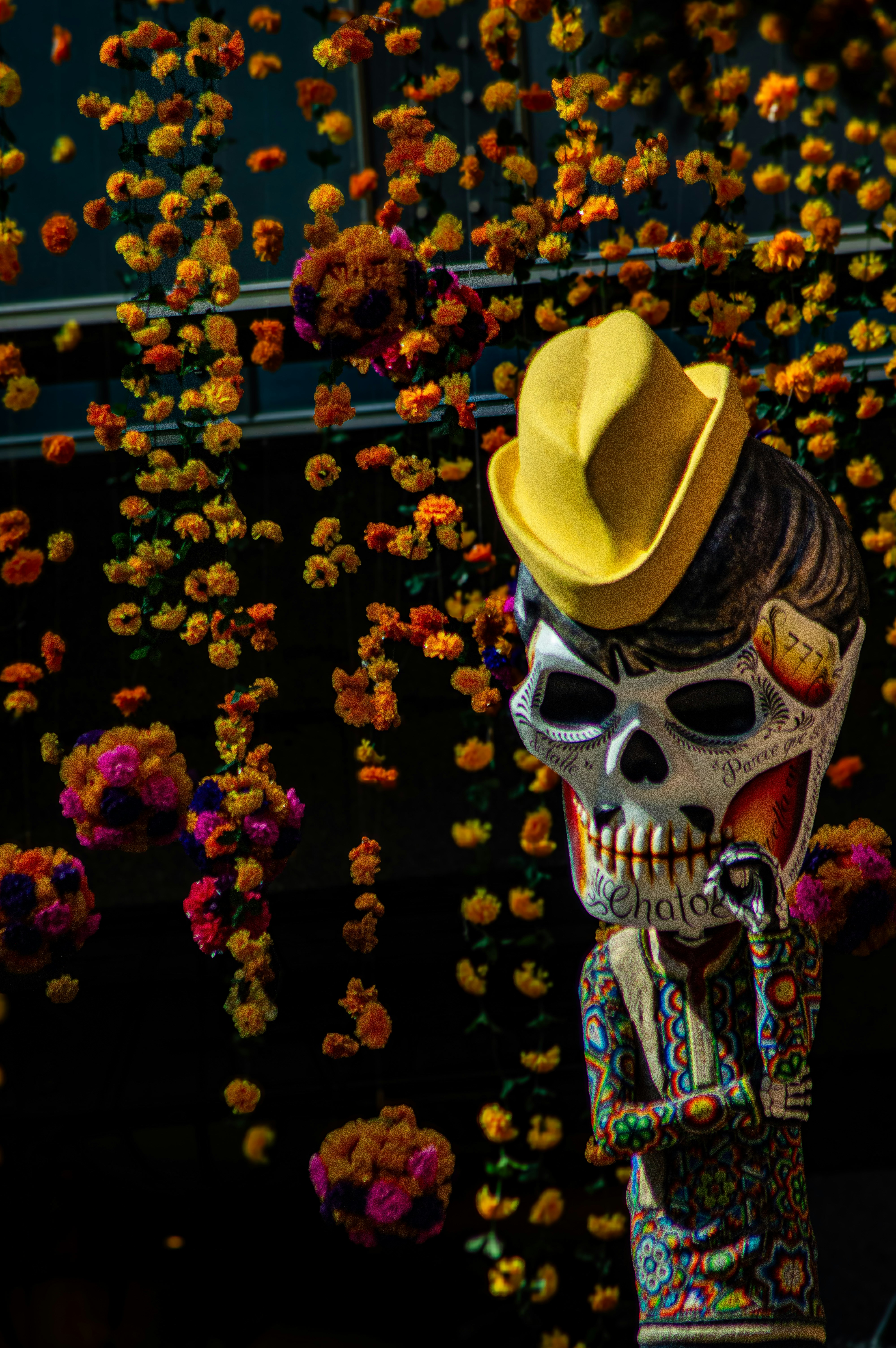 A skeleton with a yellow hat and a pipe photo – Free Flower Image on ...