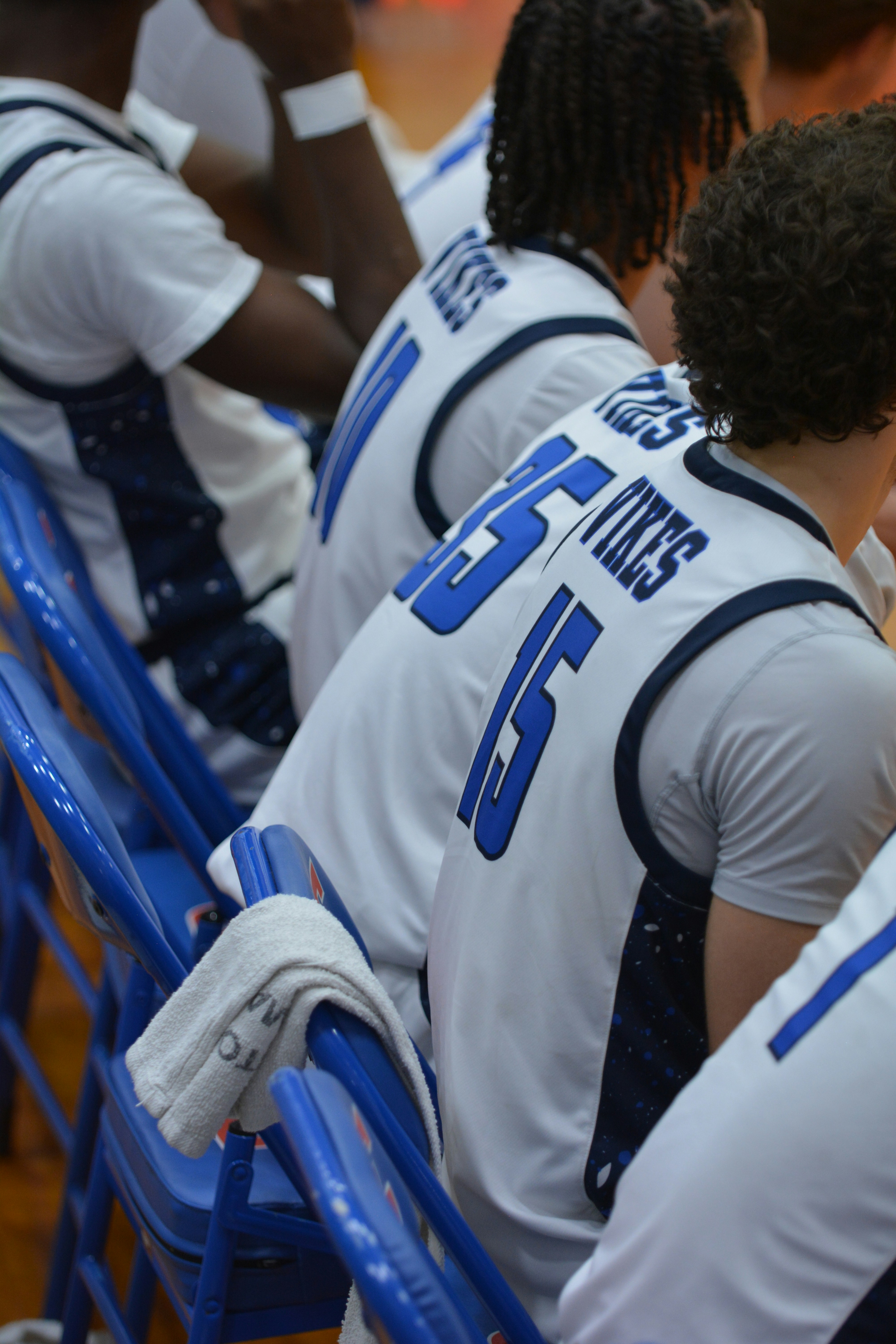 Benchline in White and Blue: The Number 15 Jersey in Focus