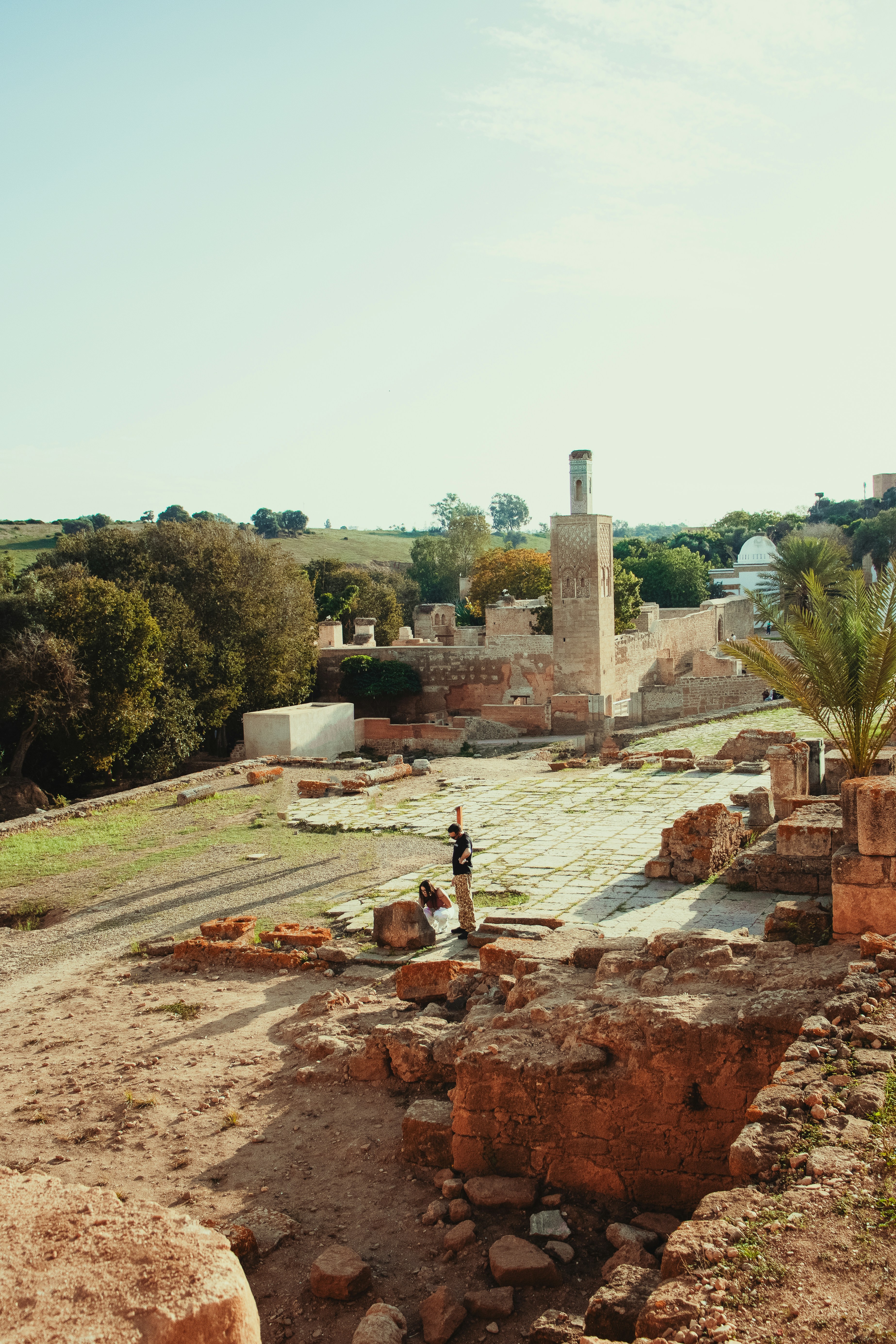 Ruins and Watchpoint: A Quiet Terrace of Sunlit Stone