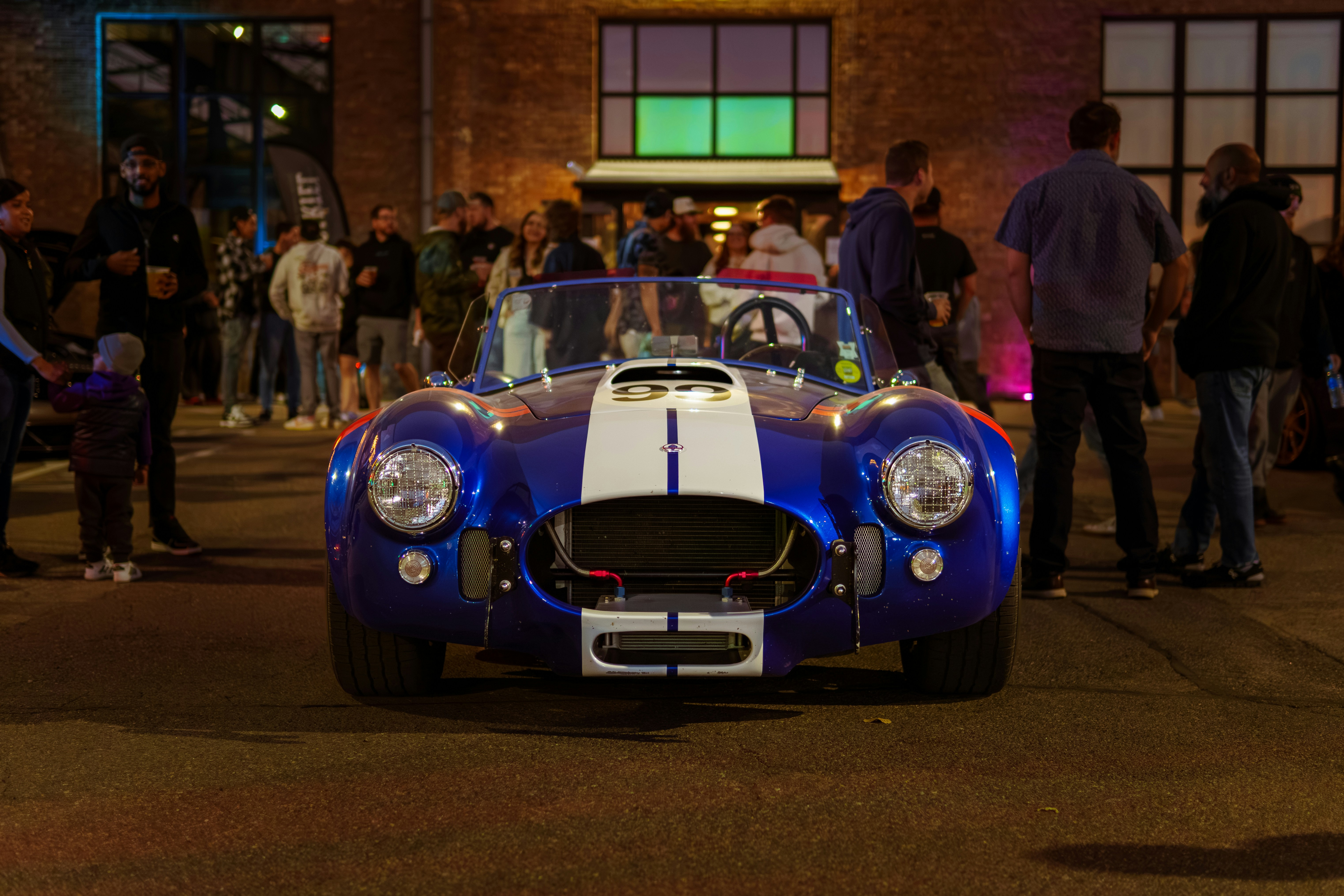 Midnight Cobra: Shelby Cobra Leads the Night Car Meet