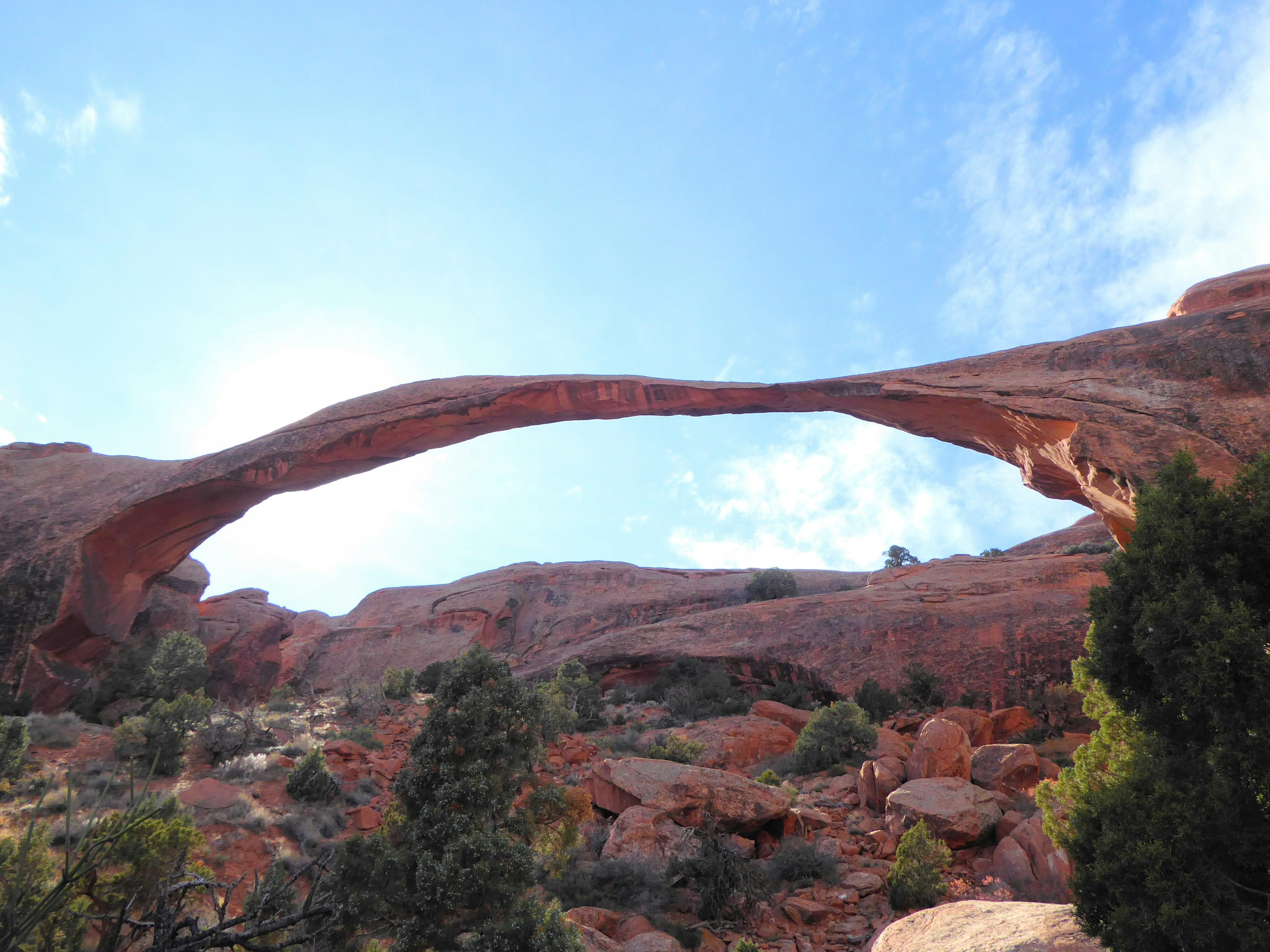 Landscape Arch with a beautiful blue sky