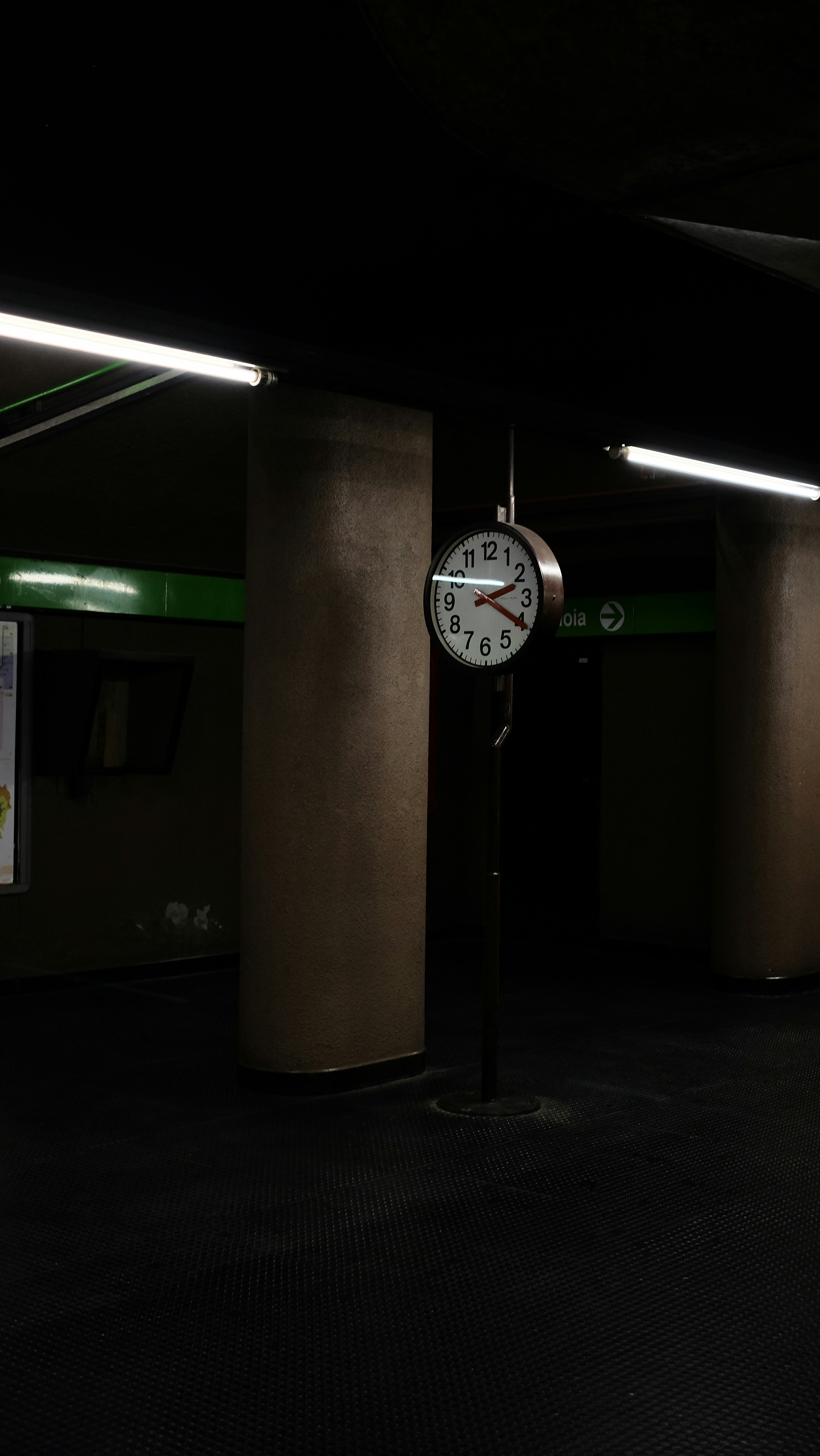 Midnight Station Clock: Still Time in an Empty Underground