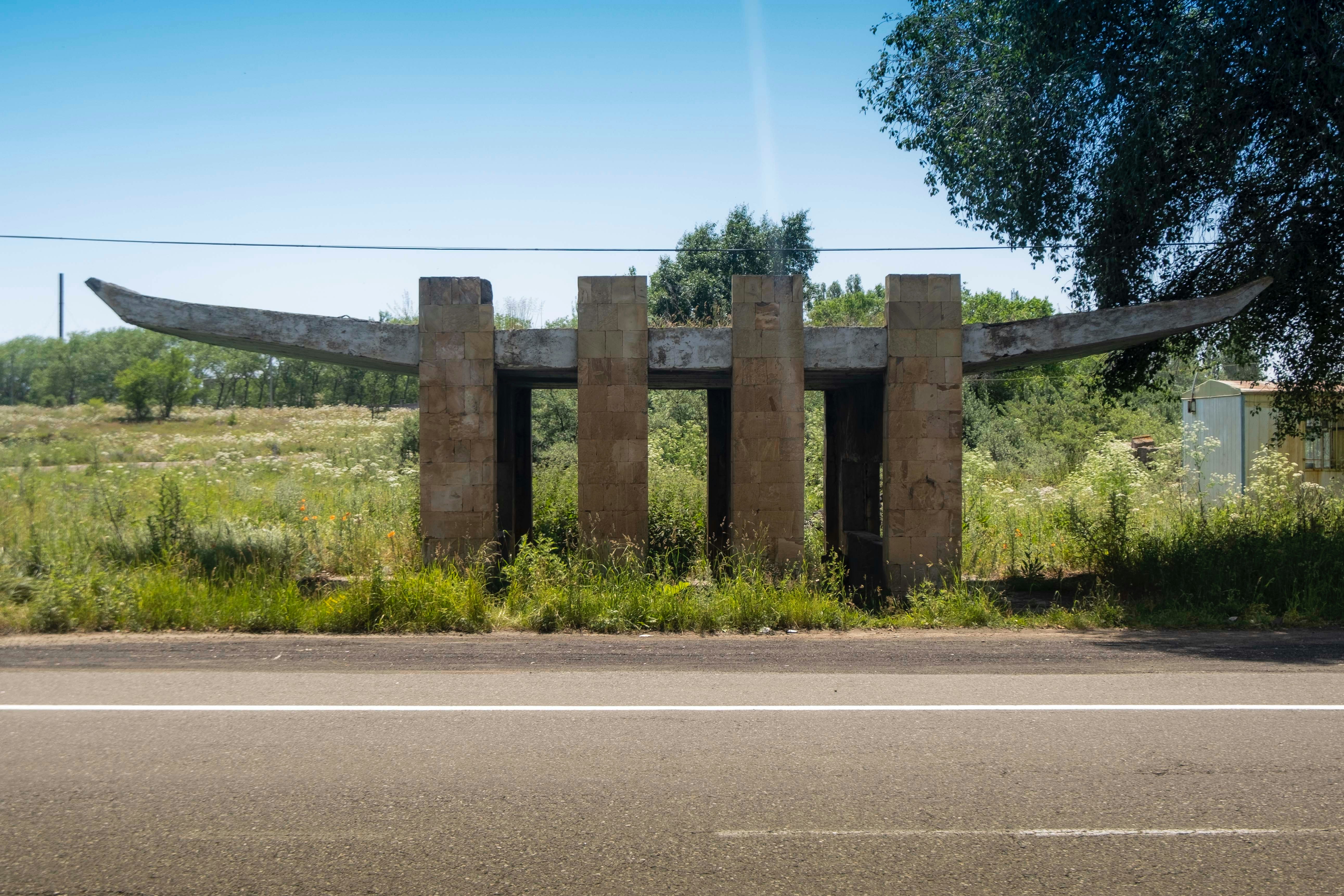 Winged Gate by the Highway: Desert Concrete Sculpture