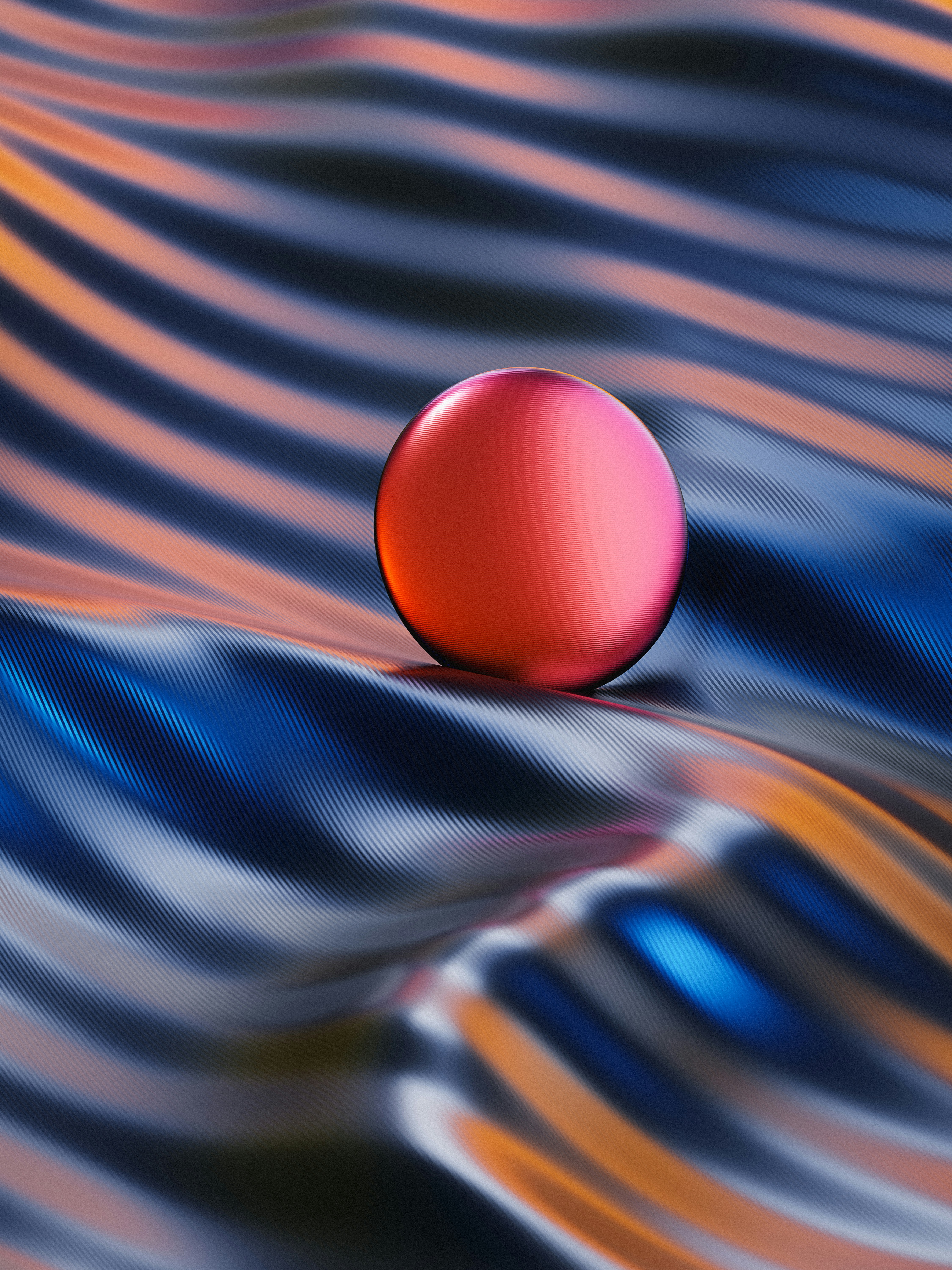 A red ball floating on top of a wave of water photo – Free Background ...
