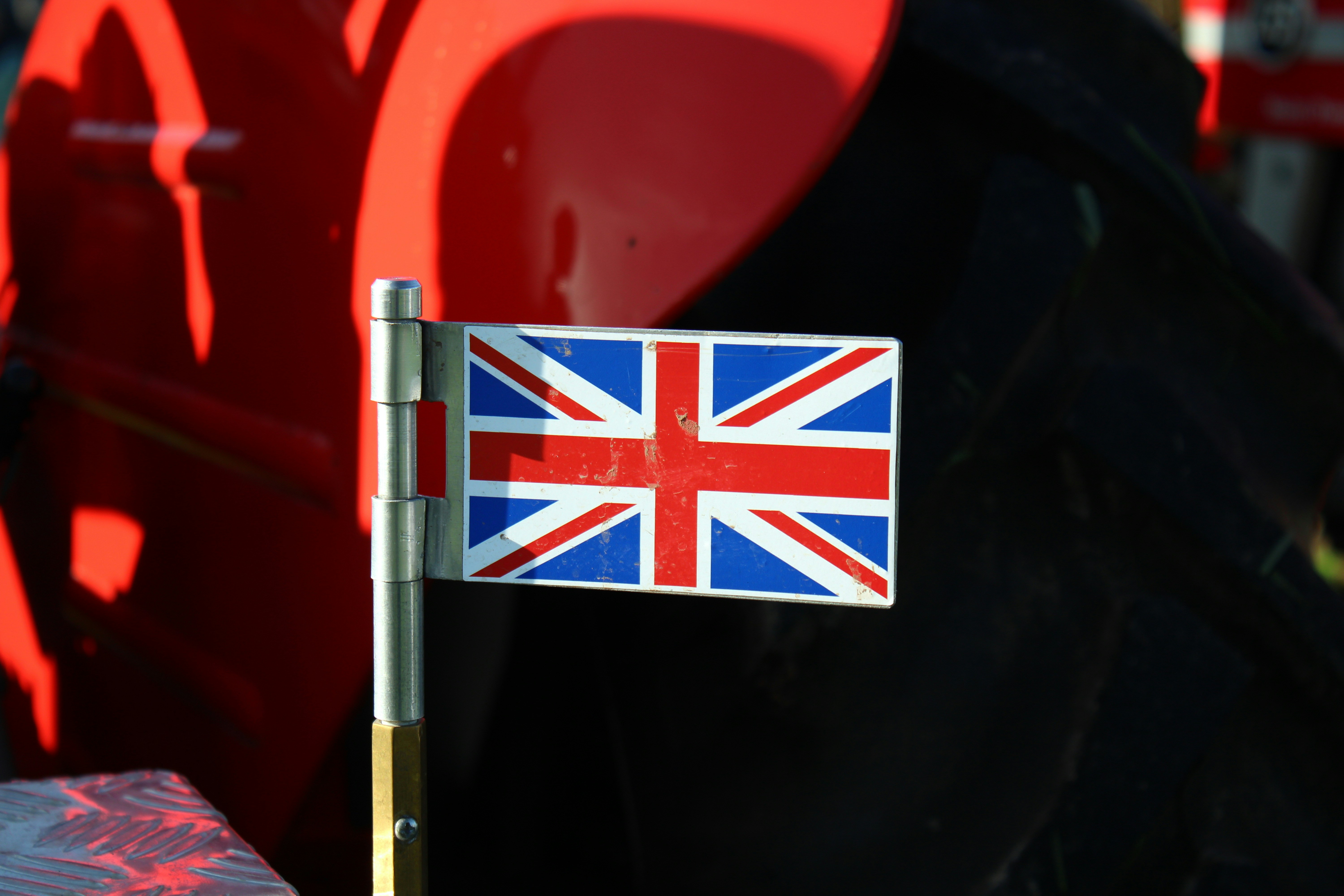 Crimson Machinery Meets a Mini Union Jack Flag