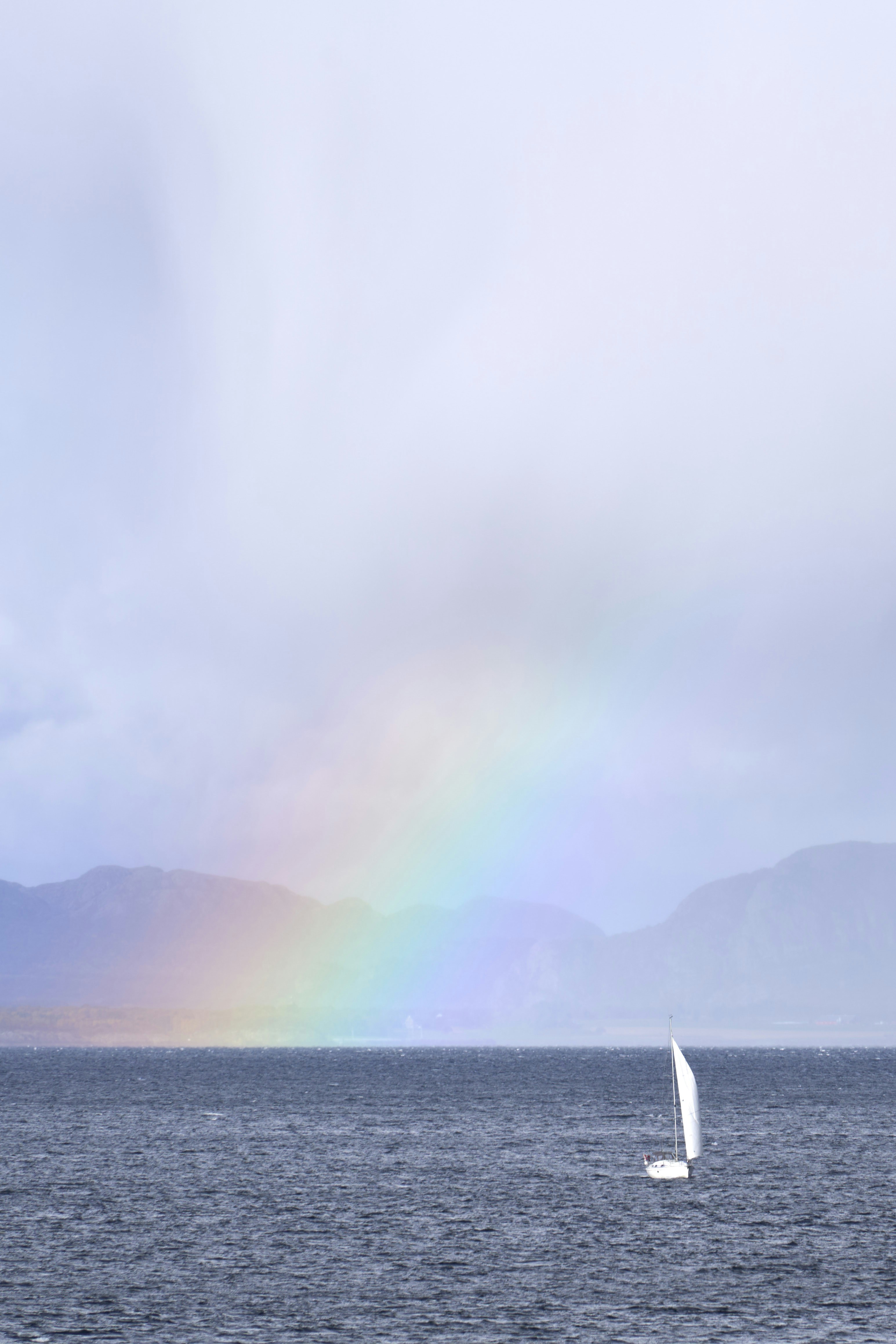 A sailboat with a rainbow in the background photo – Free Sea Image on ...