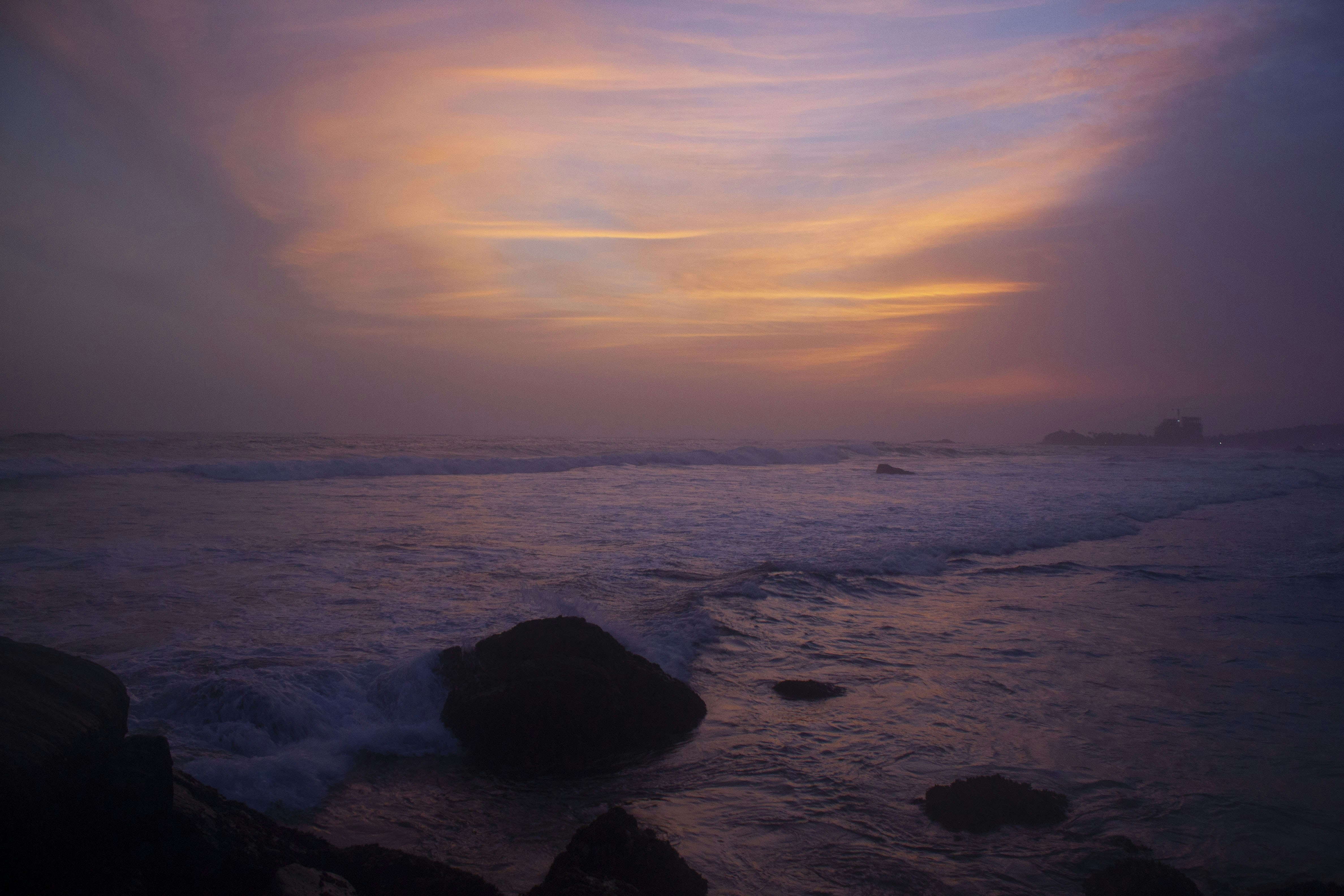 Dusk's Ember over the Velvet Sea Rocks