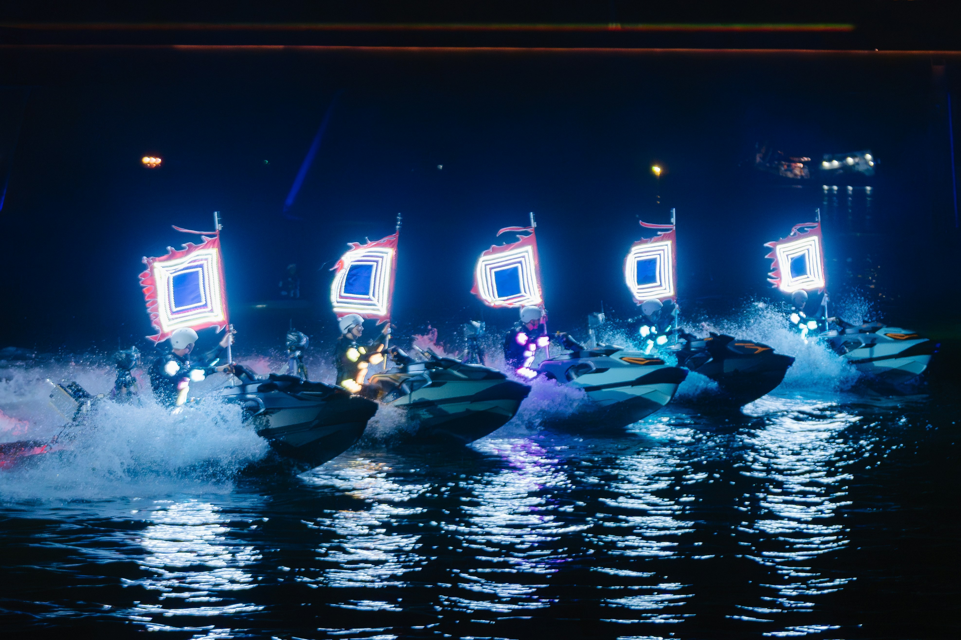 Vietnamese festival flag in Symphony of the Sea show