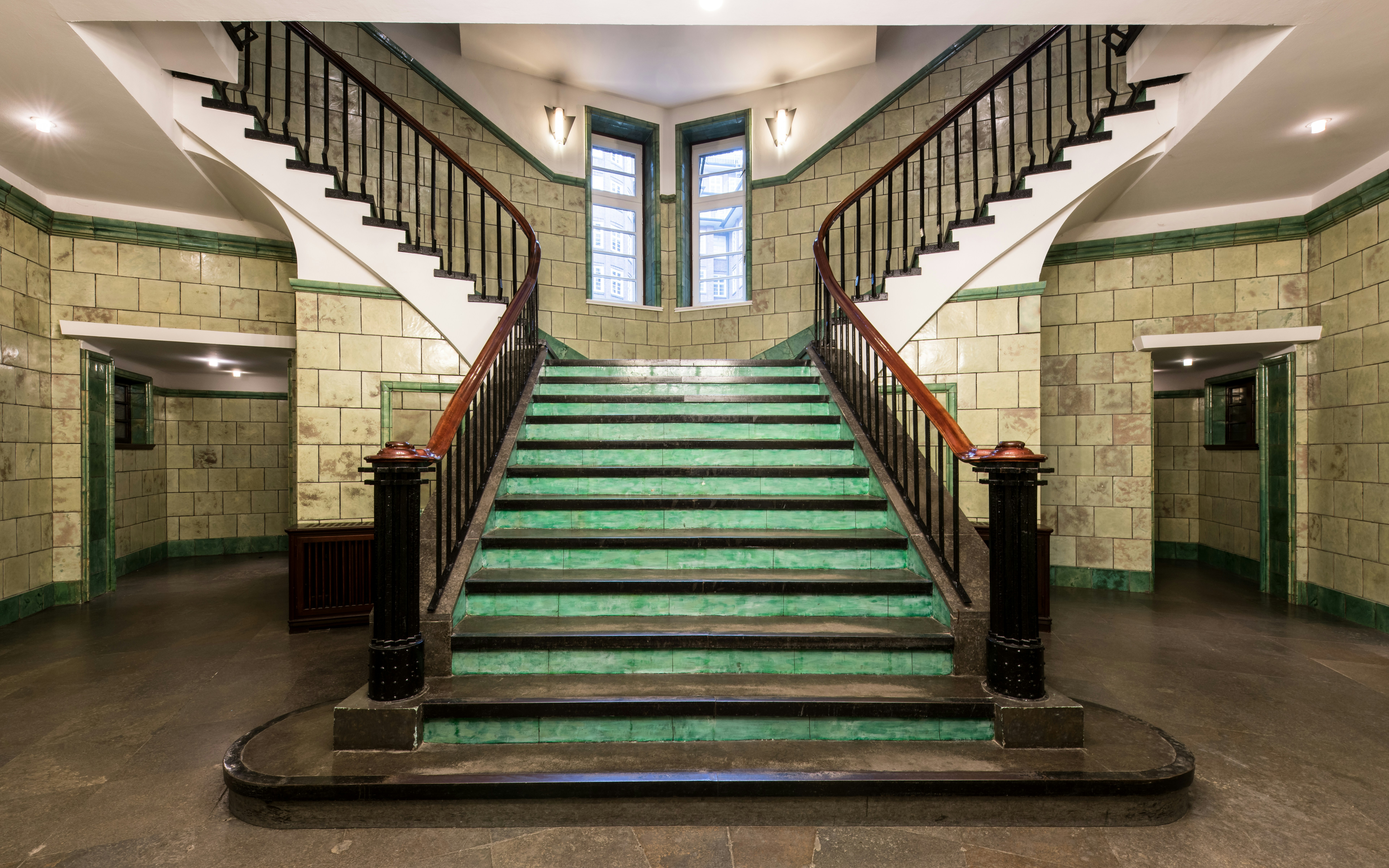 A very long staircase in a very big building photo – Free Hamburg Image ...