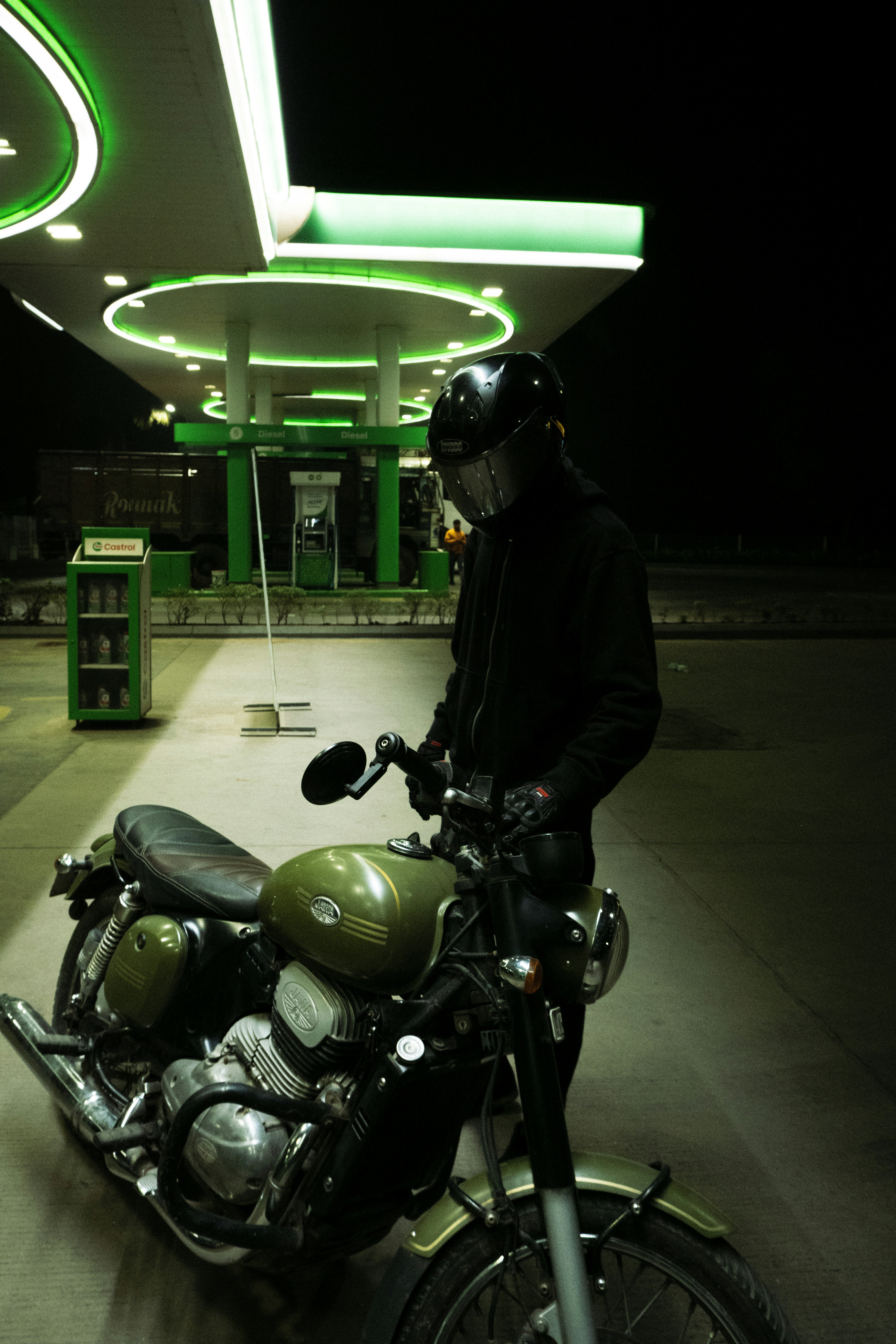 Nocturne at the Emerald Pump: Night Rider by Neon Green